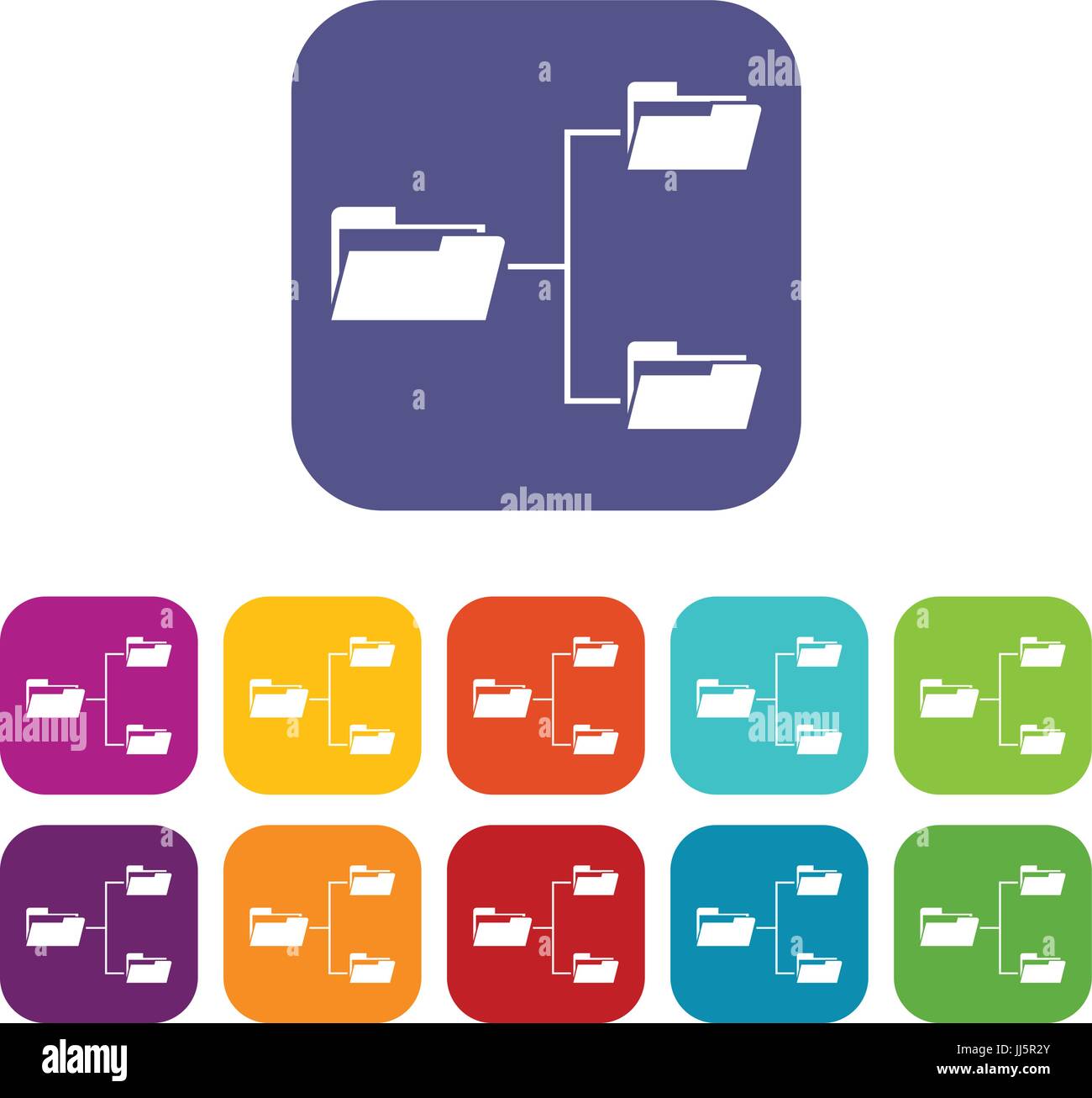 Folders structure icons set Stock Vector Image & Art - Alamy