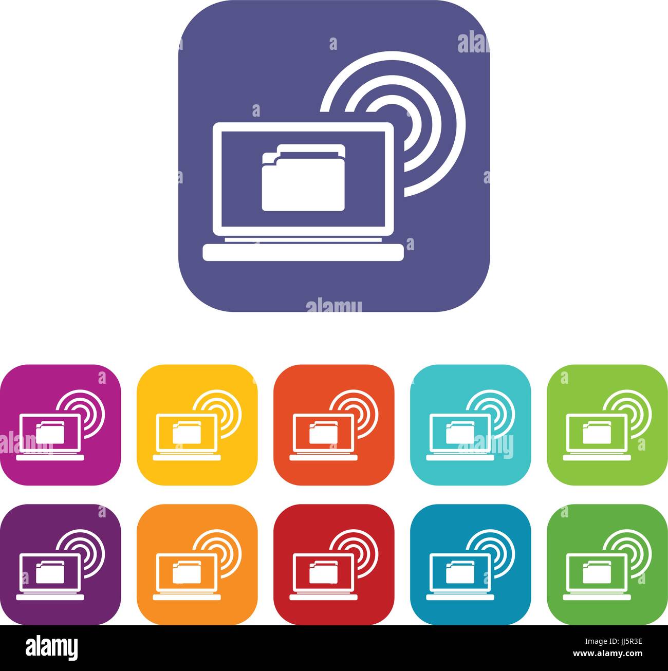 Laptop and and wireless icons set Stock Vector Image & Art - Alamy