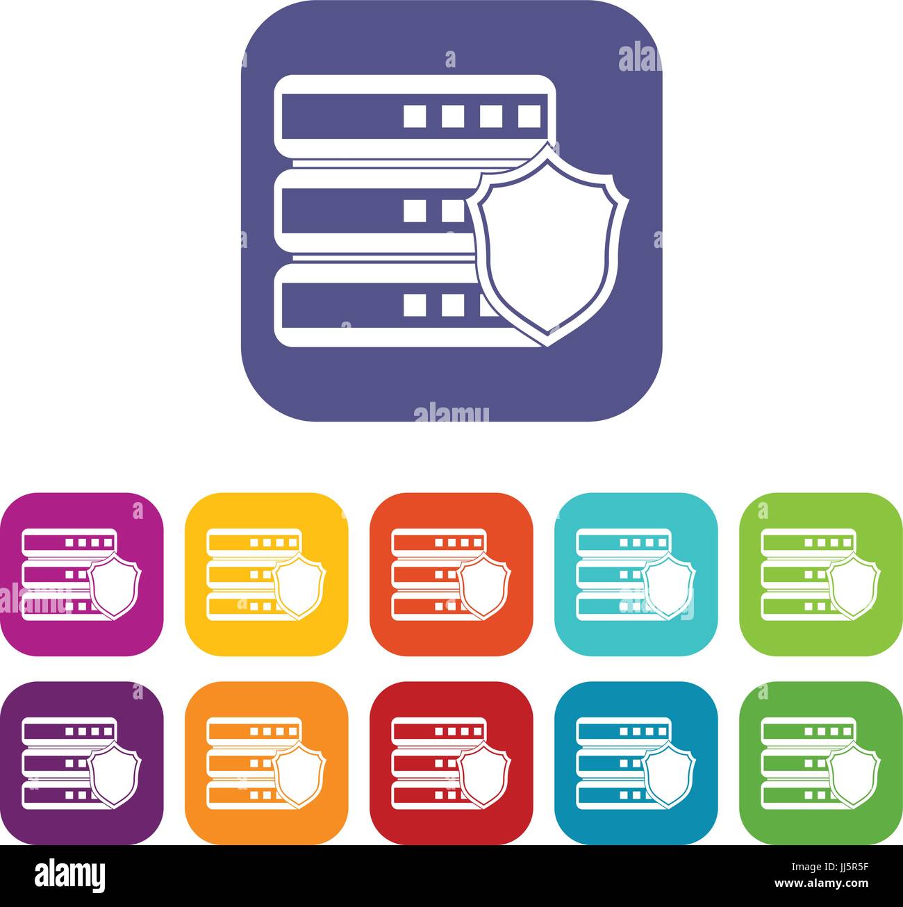 Database with gray shield icons set Stock Vector Image & Art - Alamy