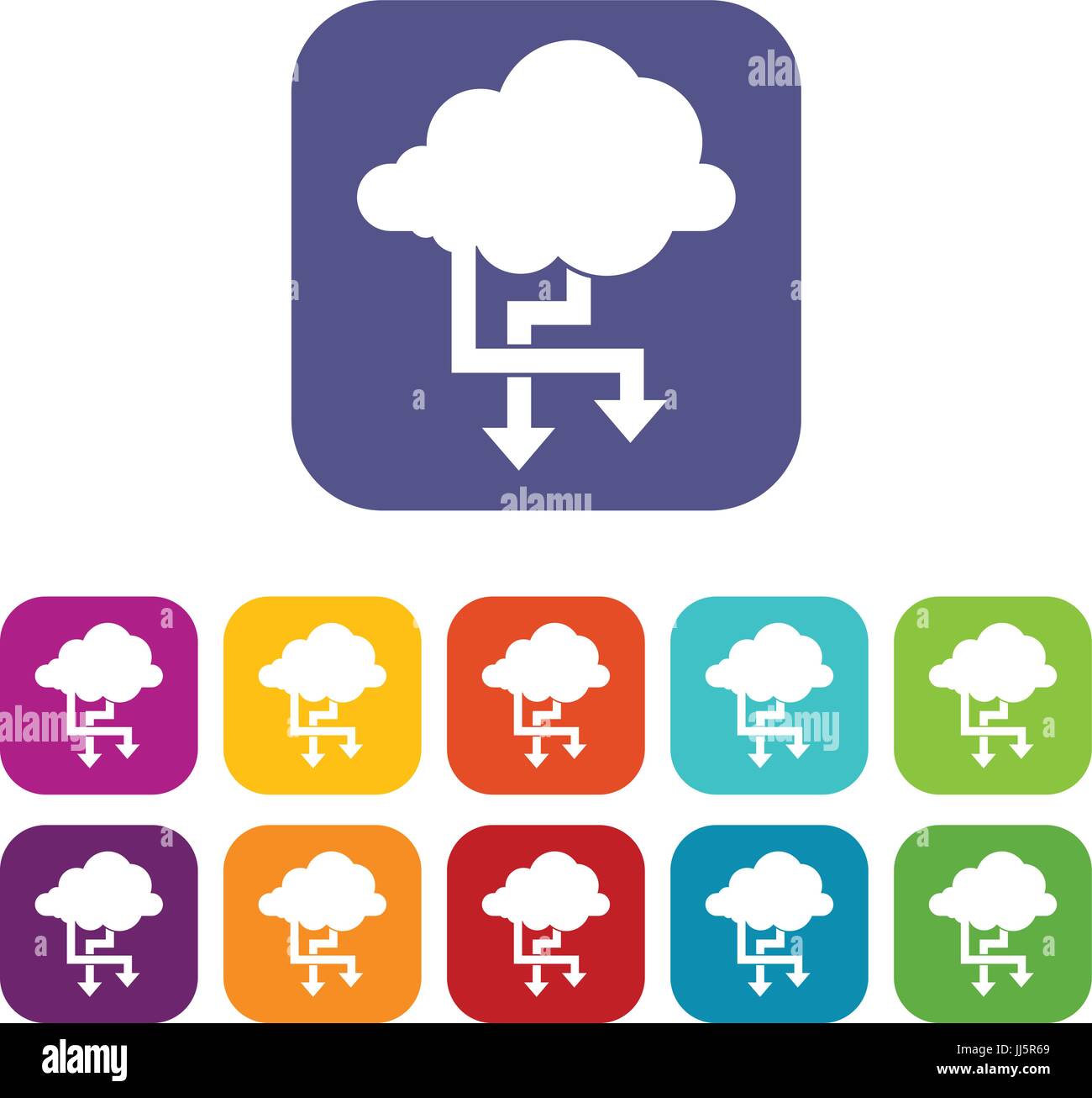 Cloud and arrows icons set Stock Vector Image & Art - Alamy