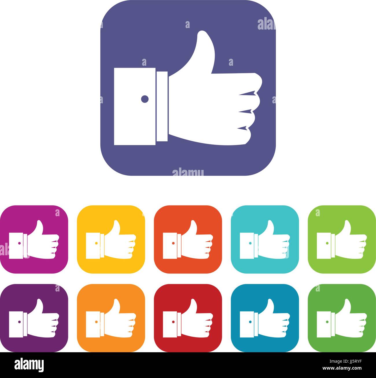 Thumb up gesture icons set Stock Vector Image & Art - Alamy