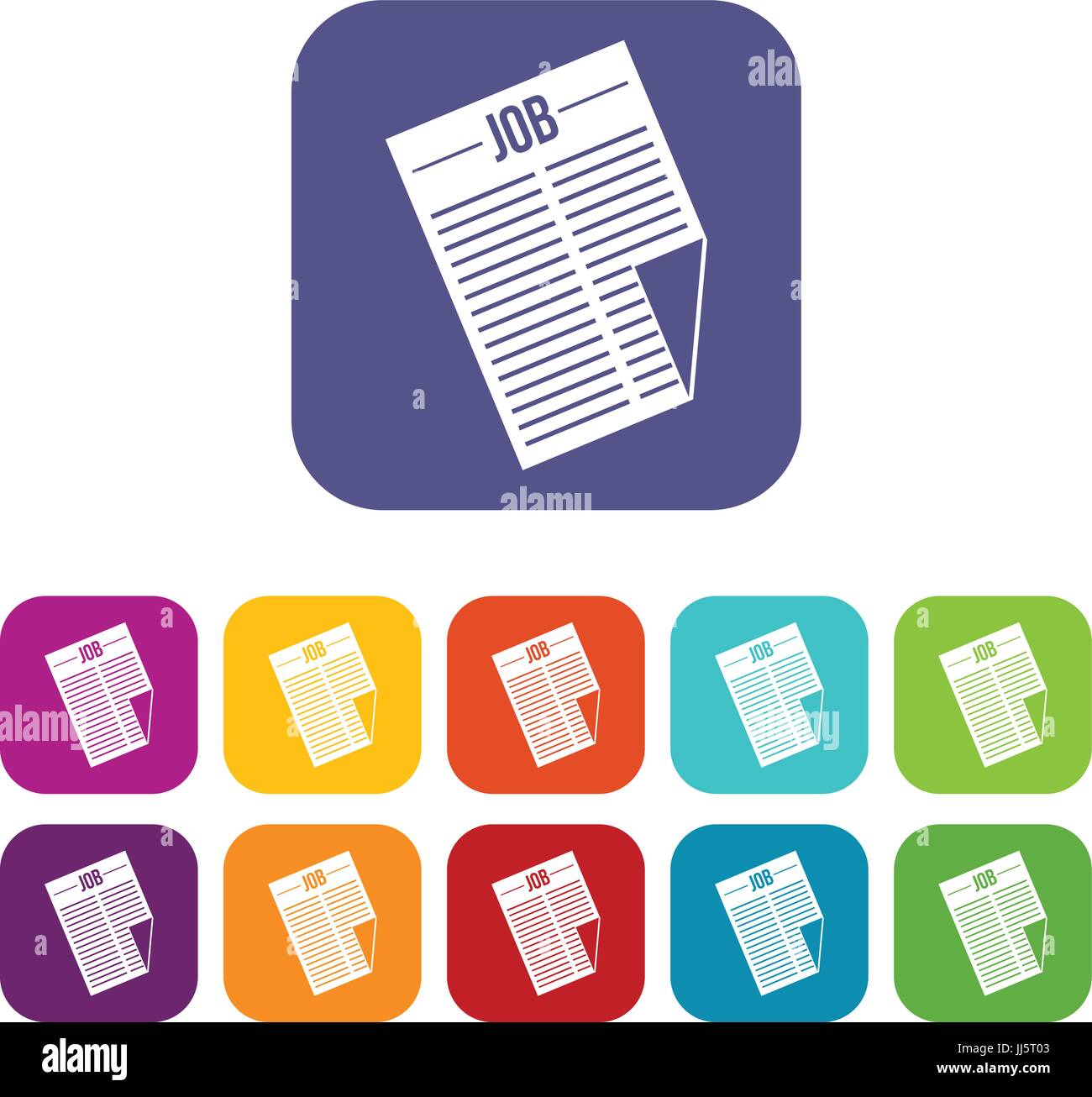 Newspaper with the headline Job icons set Stock Vector Image & Art - Alamy