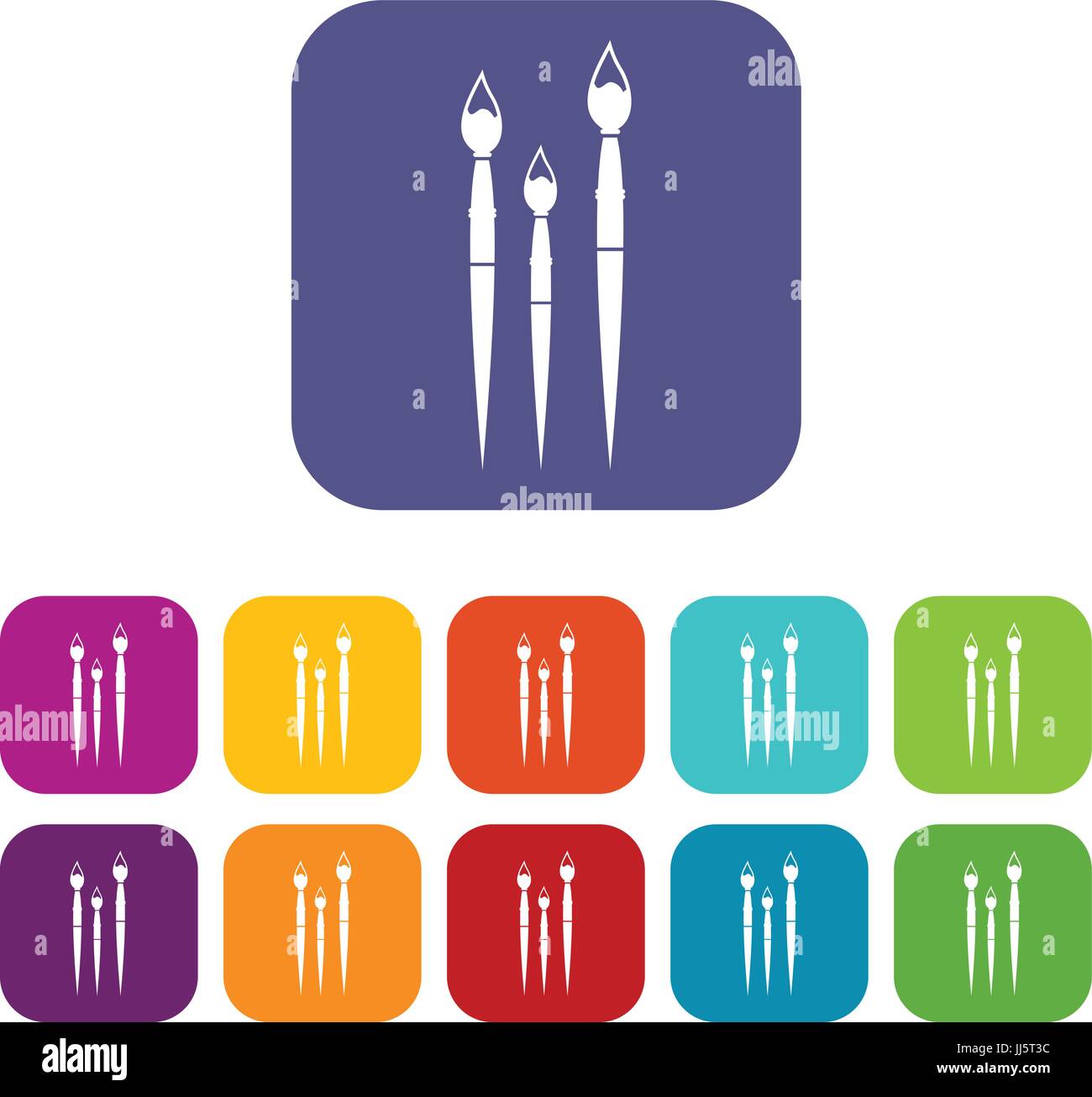 Three brushes for painting icons set Stock Vector Image & Art - Alamy