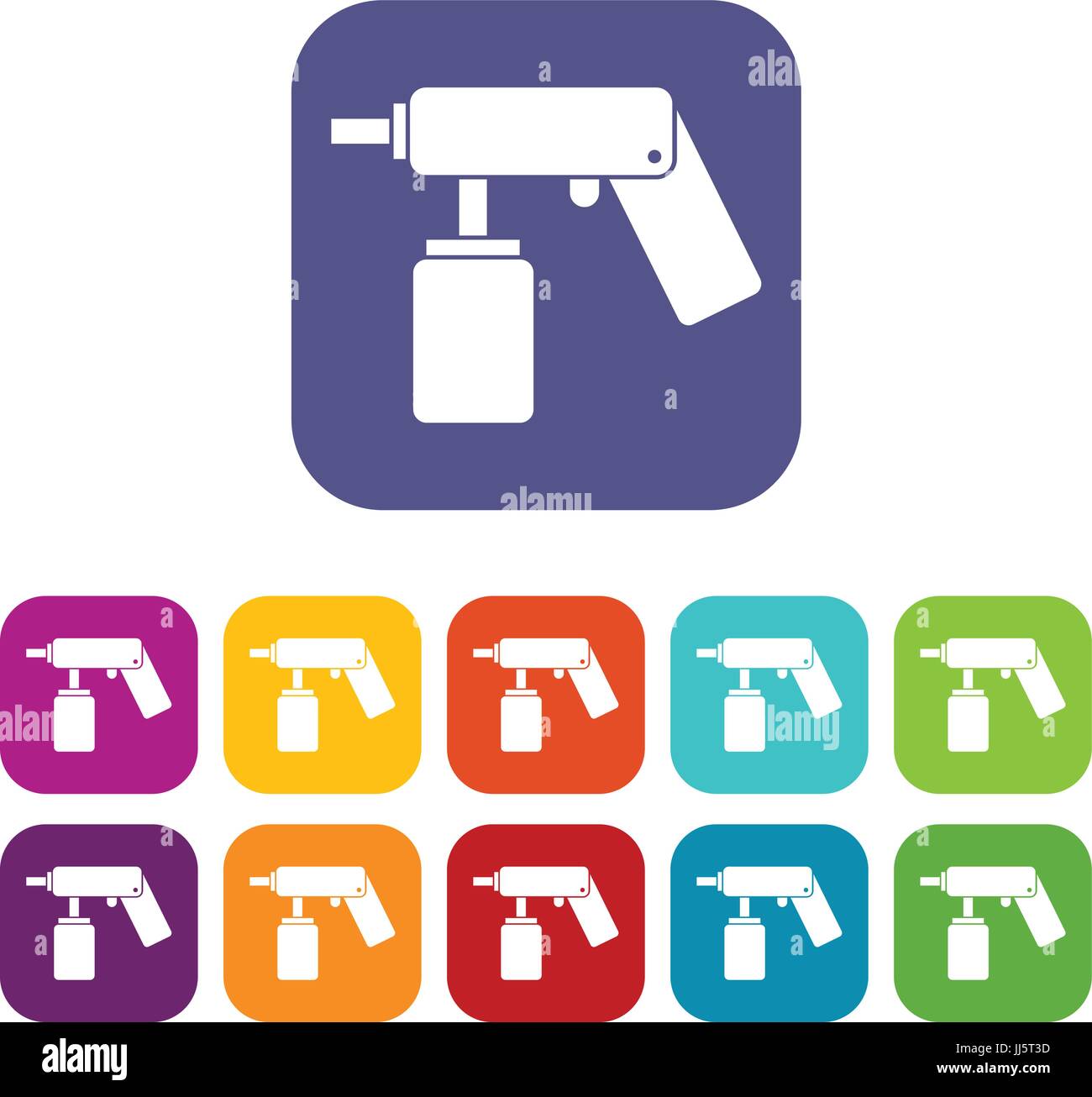 Spray aerosol can bottle with a nozzle icons set Stock Vector Image ...