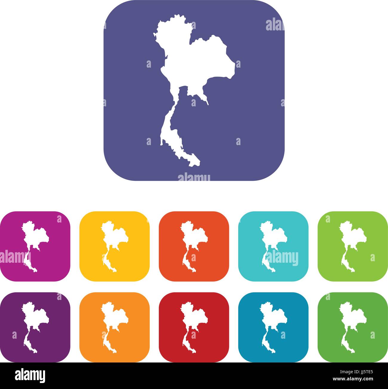 Thailand map icons set Stock Vector Image & Art - Alamy