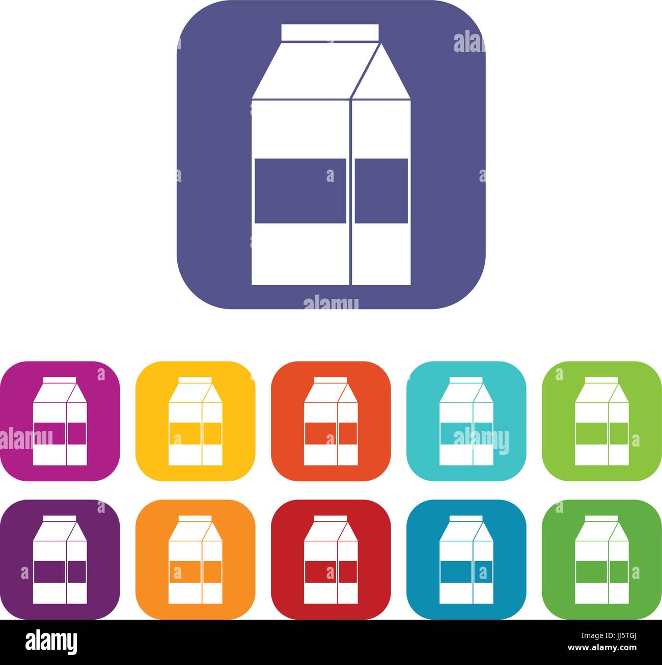 Box of milk icons set Stock Vector Image & Art - Alamy