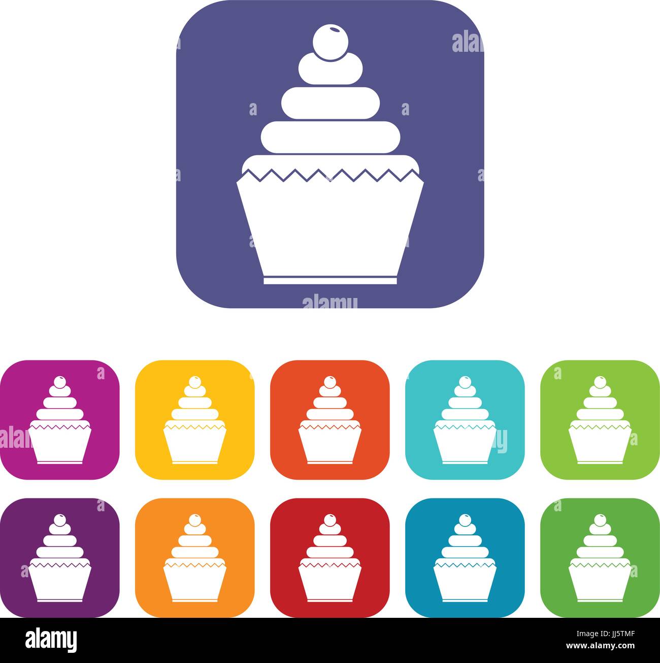Cupcake icons set Stock Vector Image & Art - Alamy
