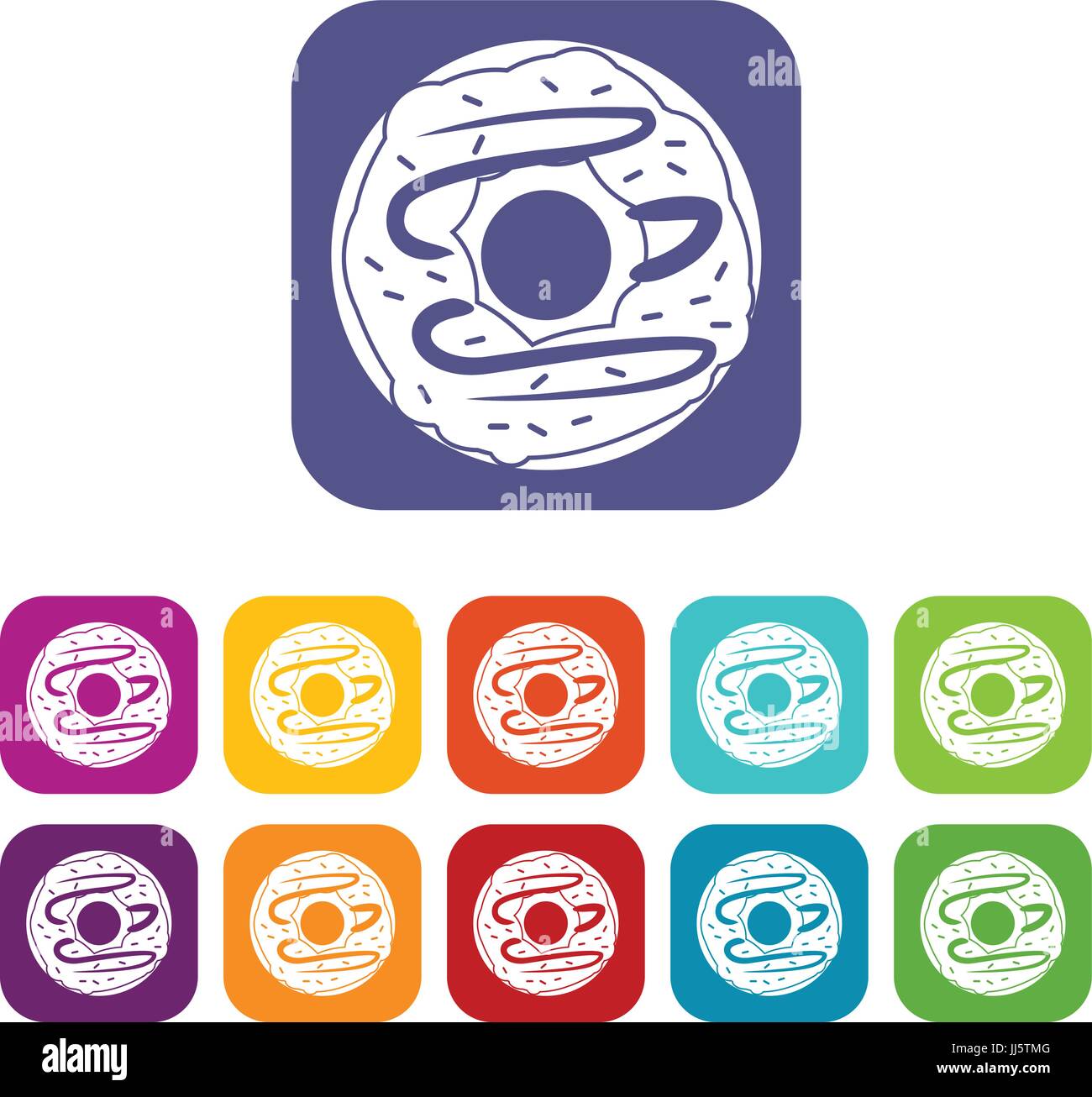 Green donut sweet glaze icon Stock Vector Images - Alamy