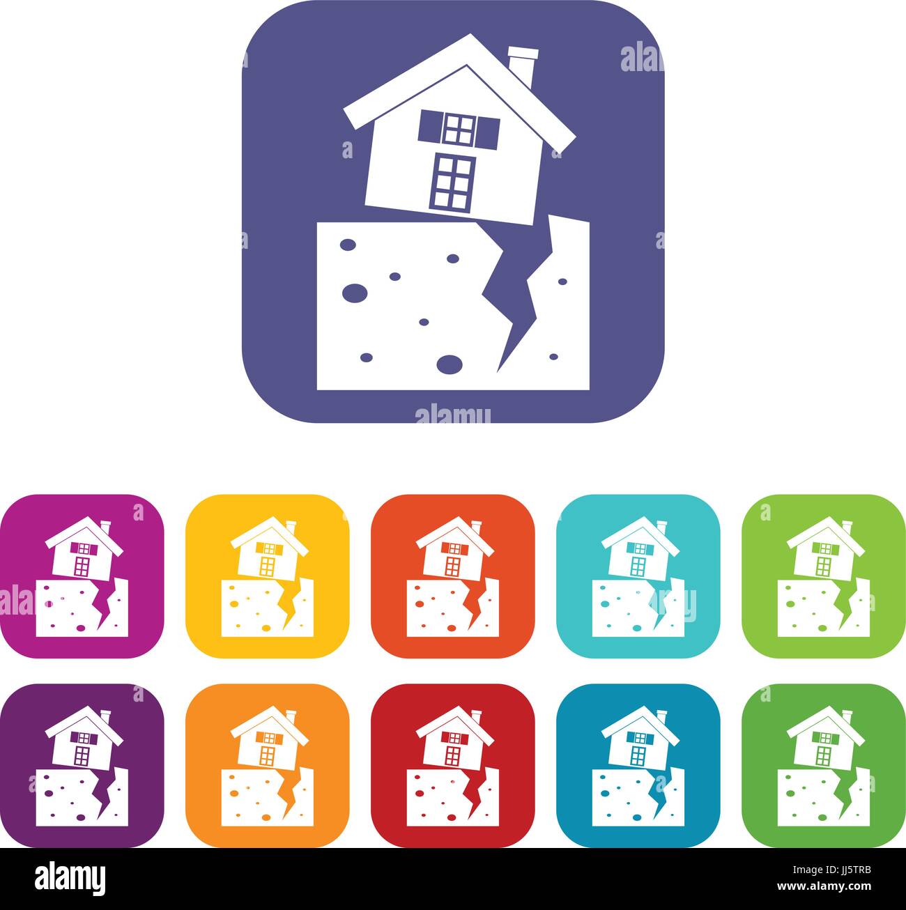 House after an earthquake icons set Stock Vector Image & Art - Alamy
