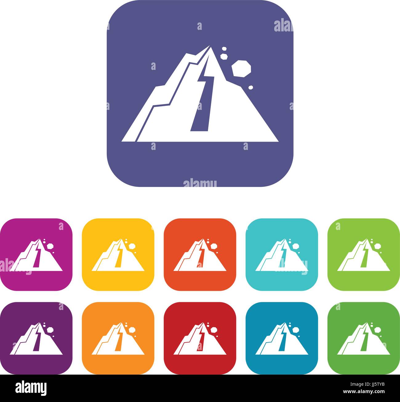 Rockfall icons set Stock Vector Image & Art - Alamy