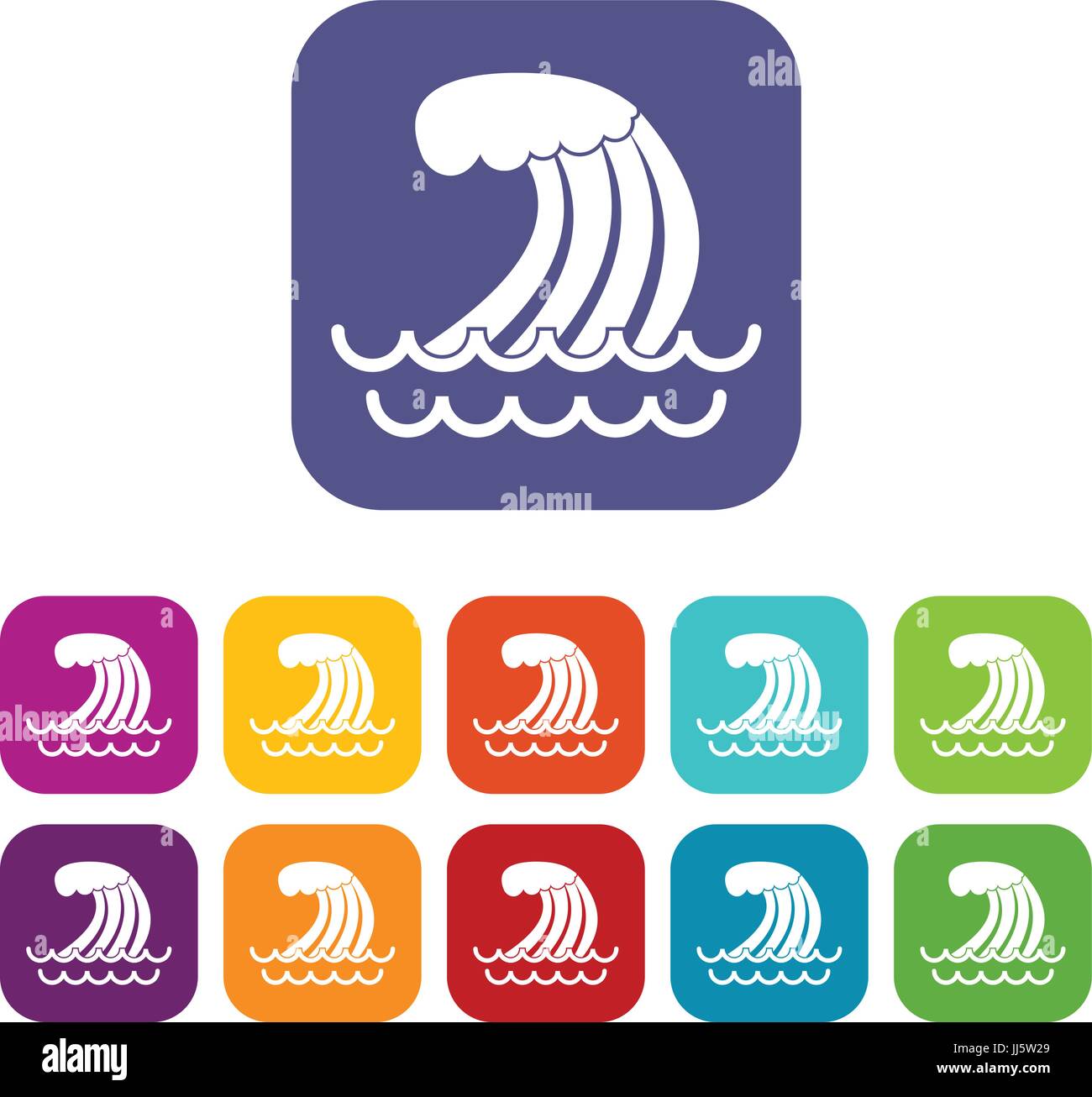 Tsunami wave icons set Stock Vector Image & Art - Alamy