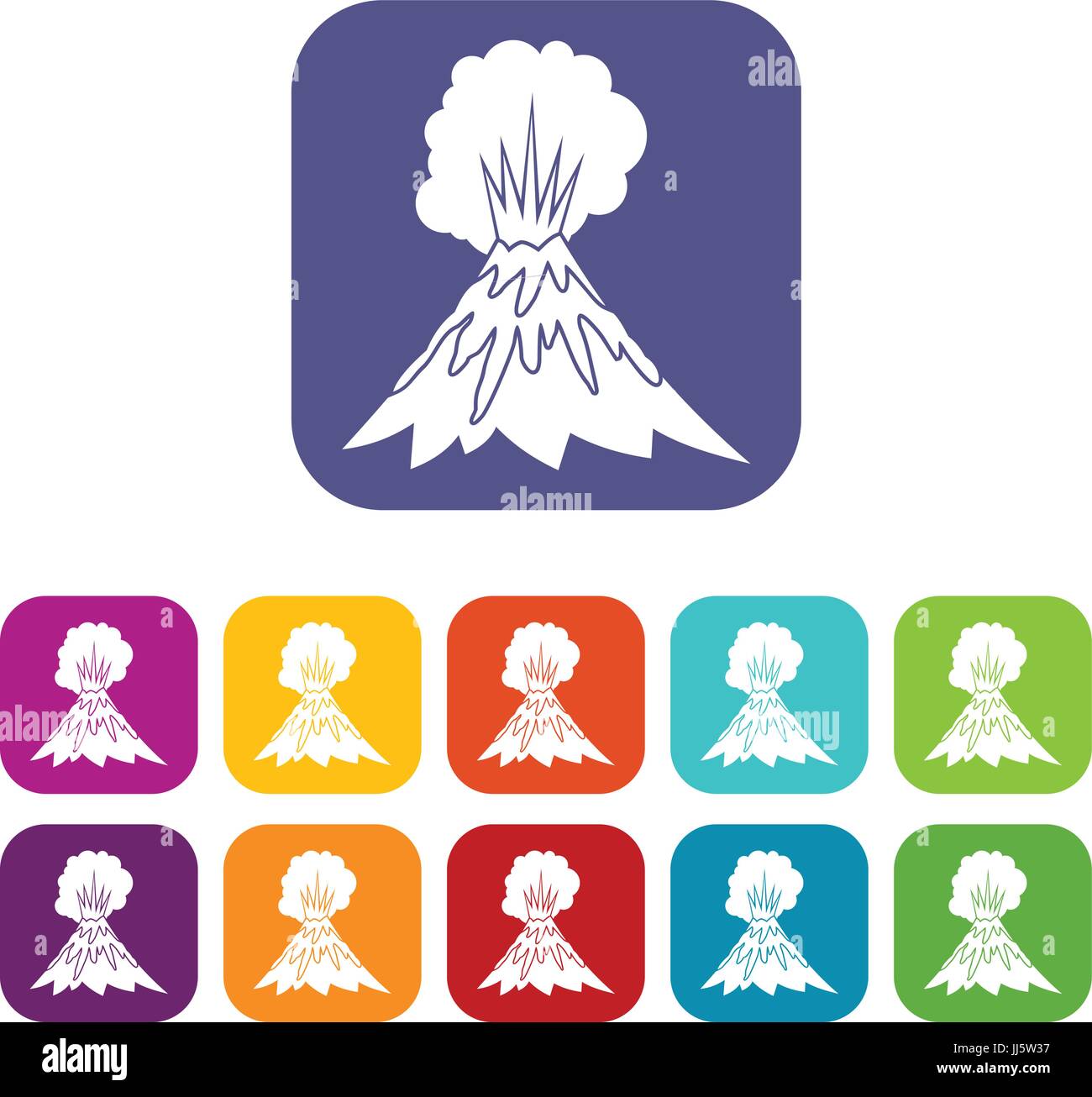Volcano erupting icons set Stock Vector Image & Art - Alamy