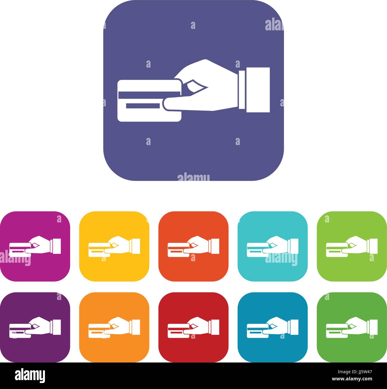 Hand holding a credit card icons set Stock Vector Image & Art - Alamy