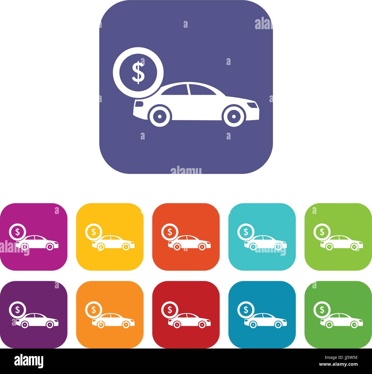 Car and dollar sign icons set Stock Vector Image & Art - Alamy