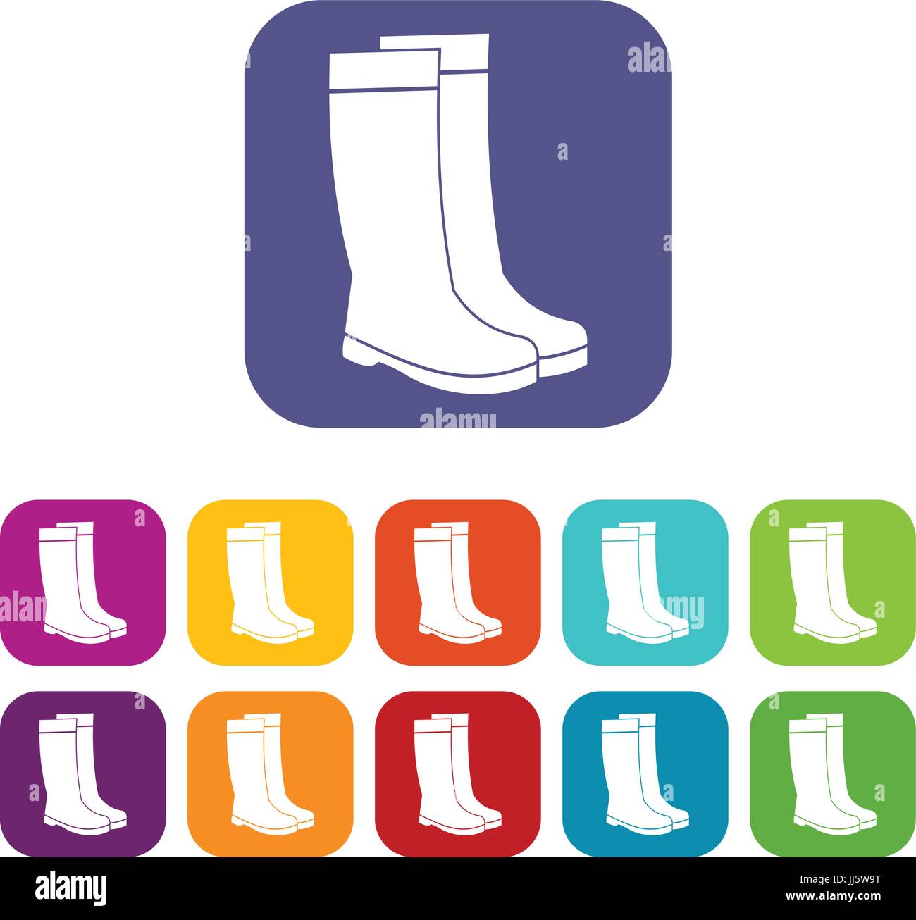 Rubber boots icons set Stock Vector Image & Art - Alamy