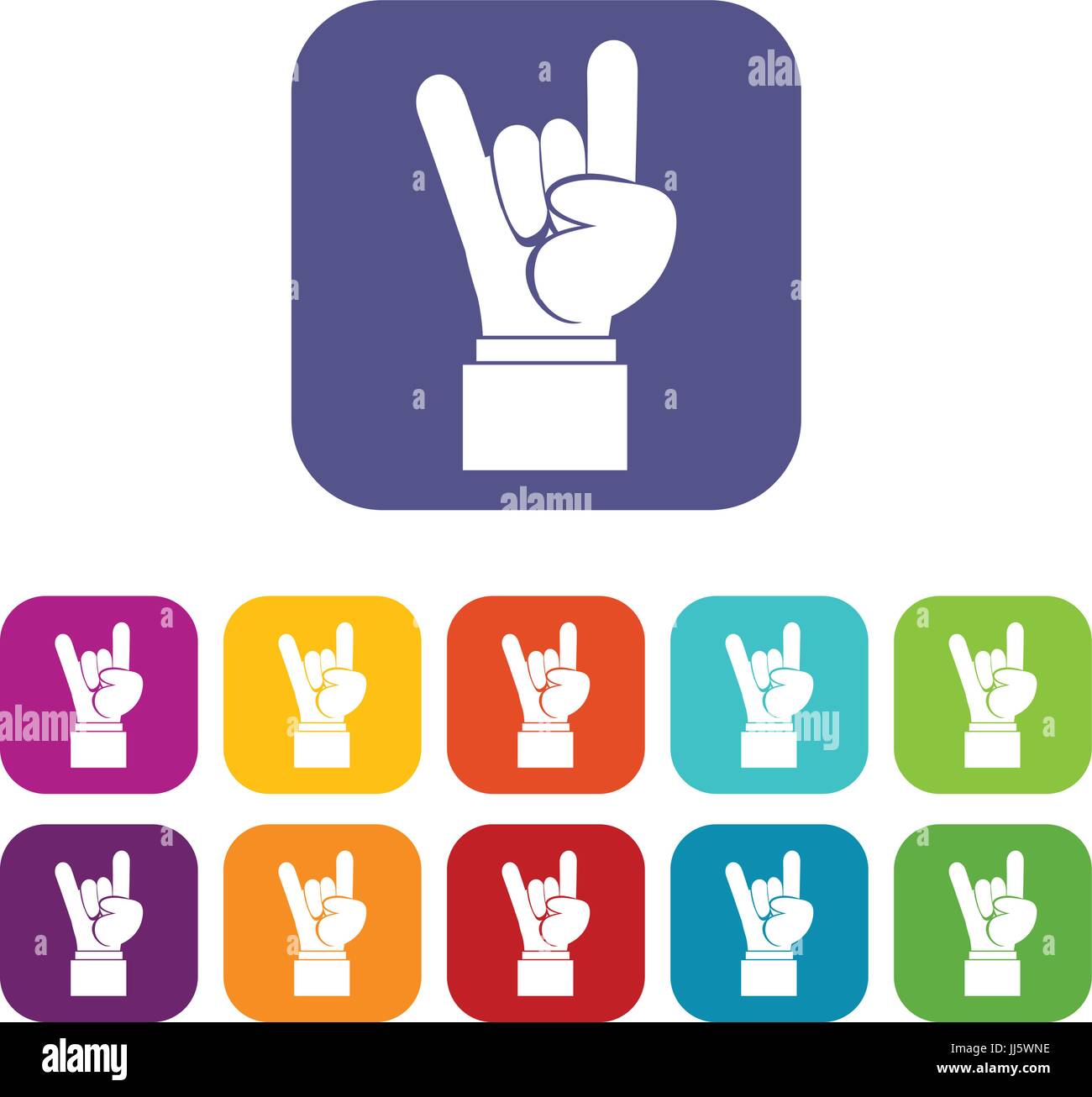 Rock and Roll hand sign icons set Stock Vector Image & Art - Alamy