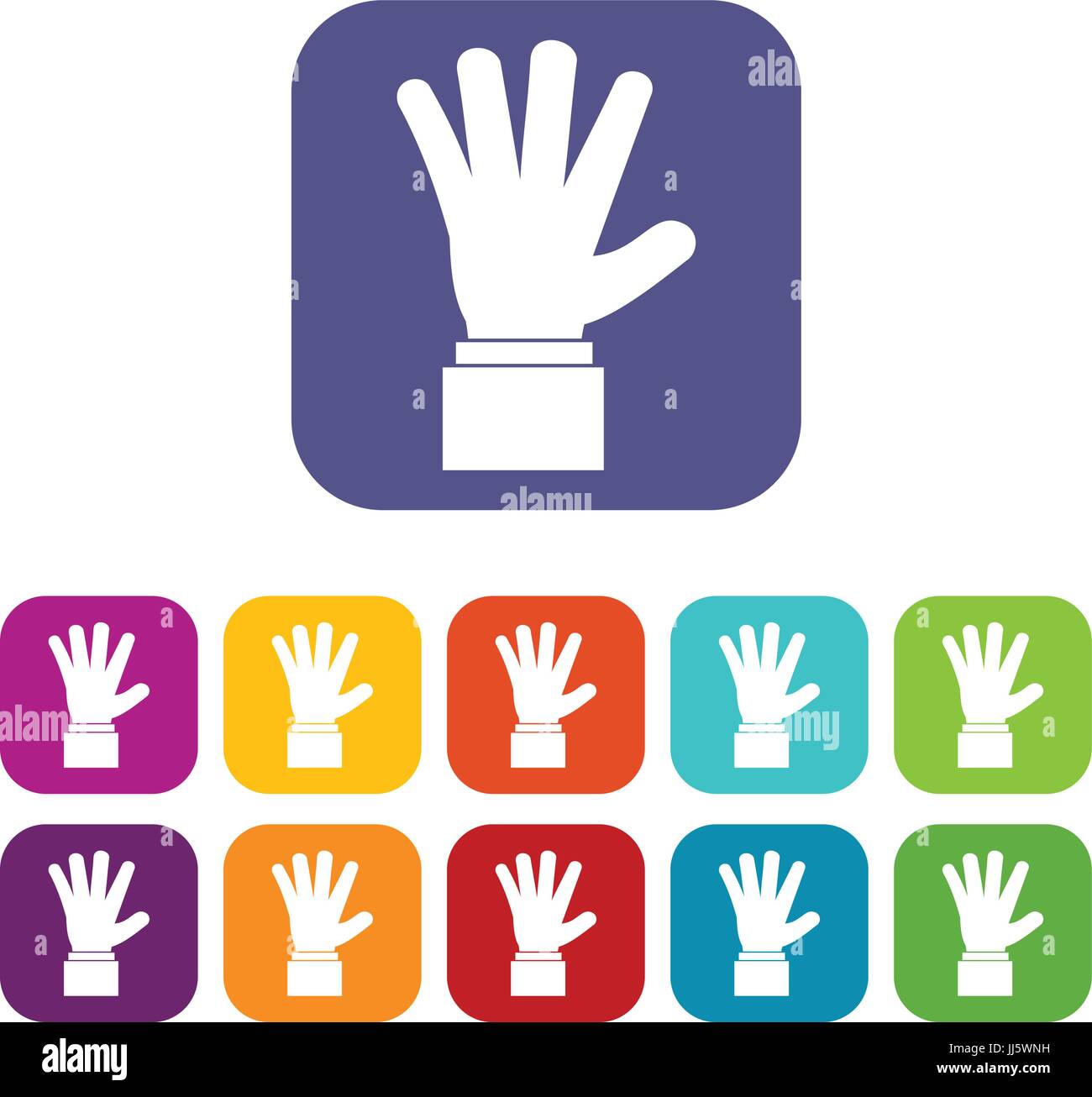 Hand showing five fingers icons set Stock Vector Image & Art - Alamy