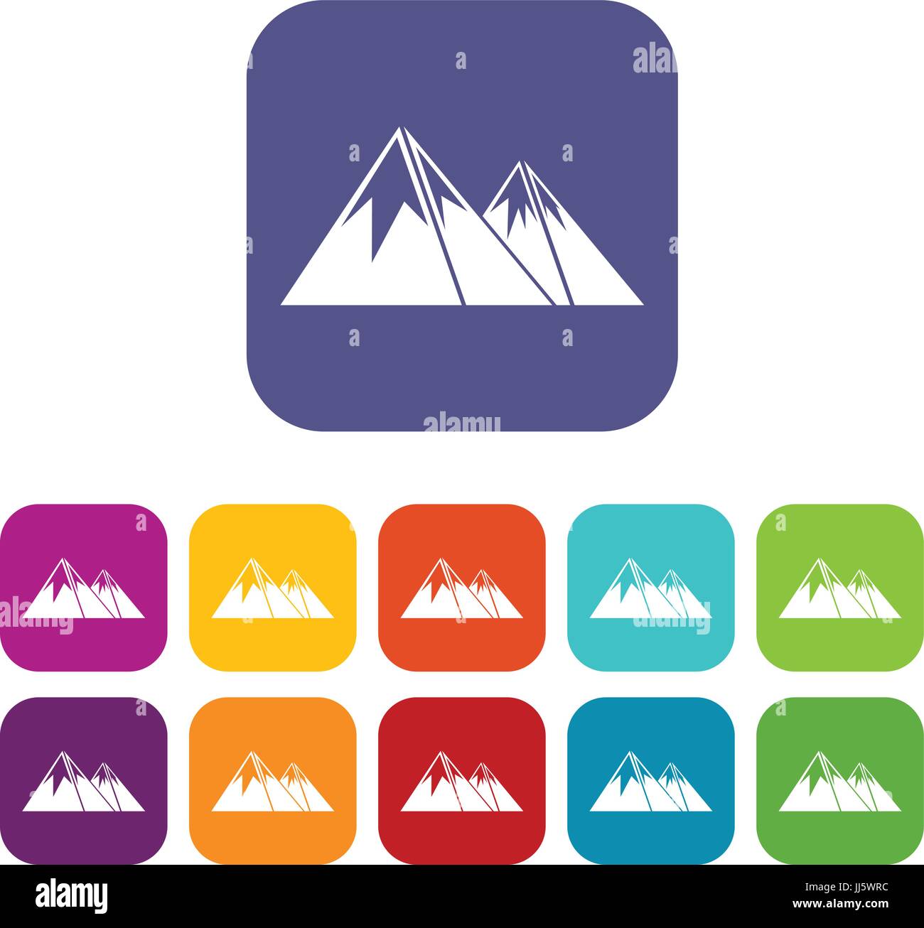 Mountains with snow icons set Stock Vector Image & Art - Alamy
