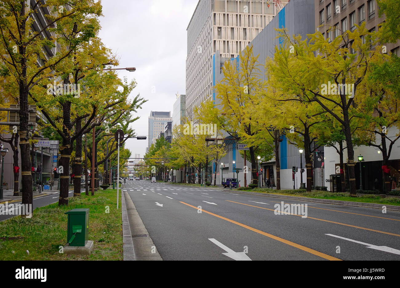 Sendai, Japan - Dec 1, 2016. Street at business district in Sendai ...