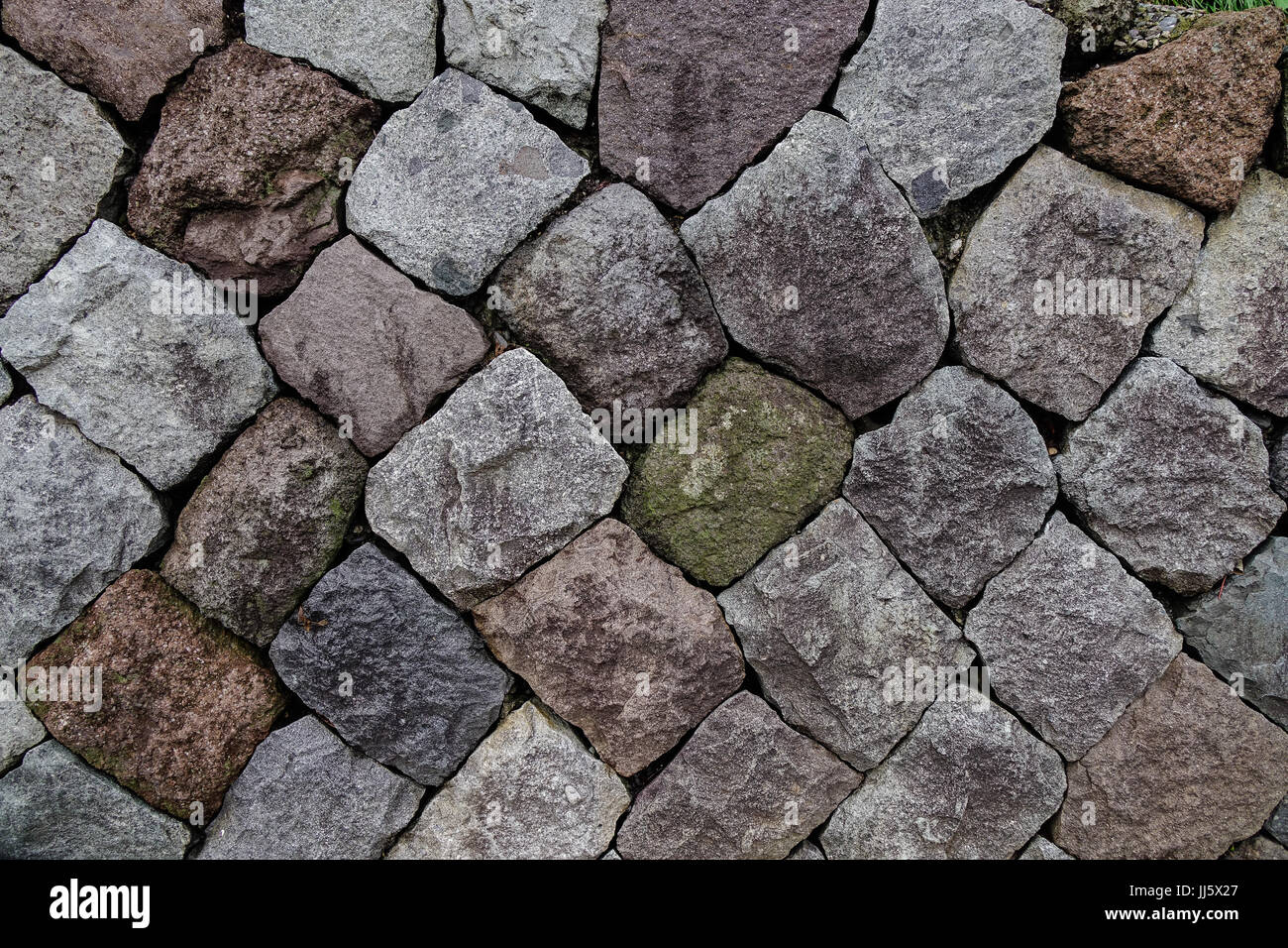 Stone wall of Kanazawa castle in Japan. Kanazawa Castle is a symbol of ...