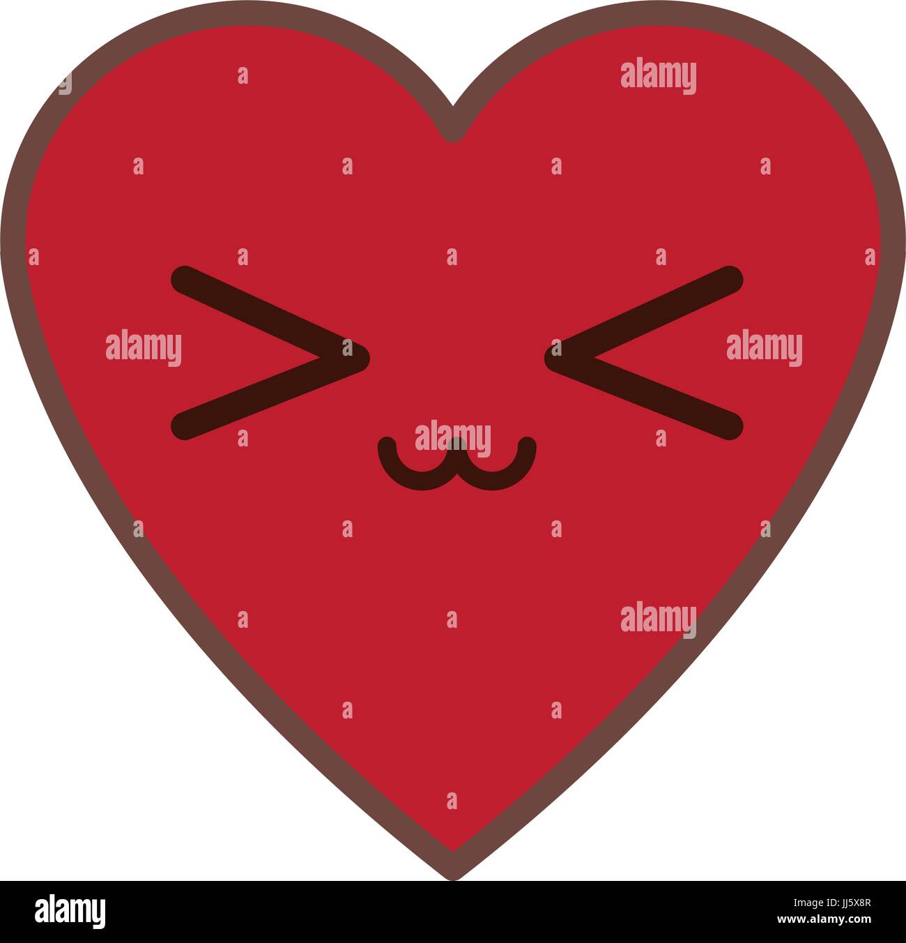 kawaii red heart love romance feeeling symbol Stock Vector Image & Art ...