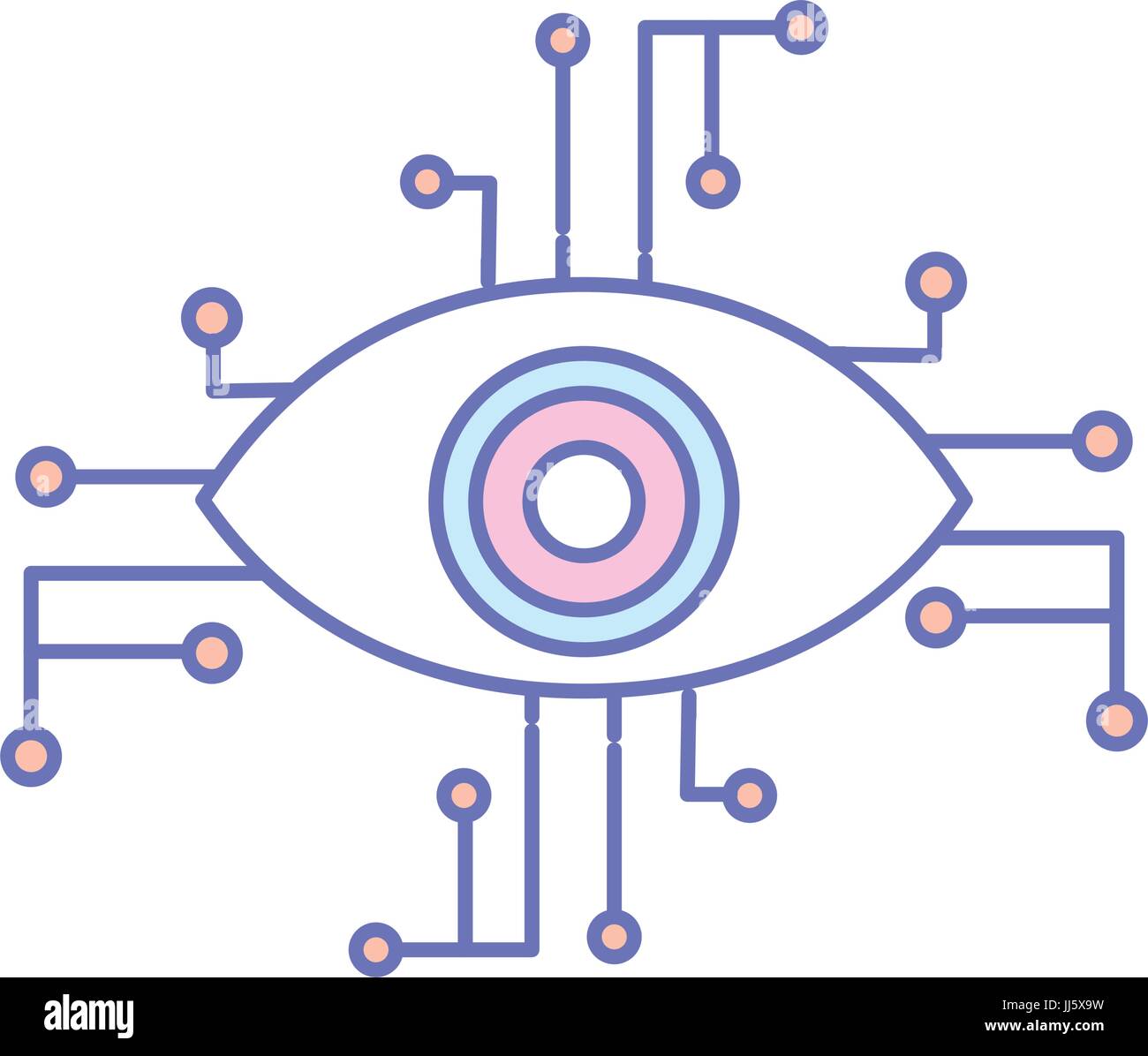 visual technology connect in the cyberspace structure Stock Vector ...