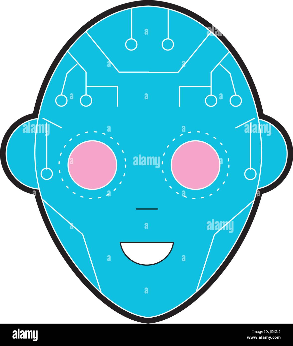 head in interface and cyberspace system connection Stock Vector Image ...