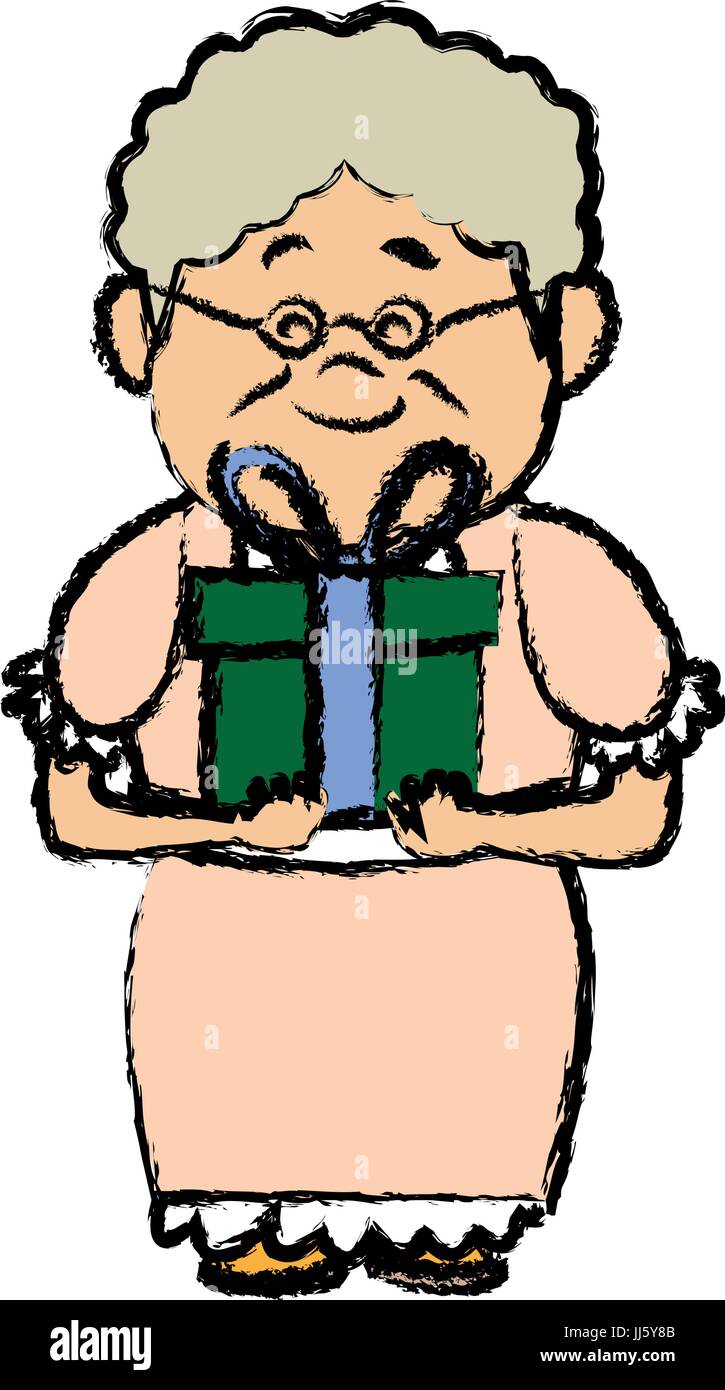 Present love senior woman Stock Vector Images - Alamy