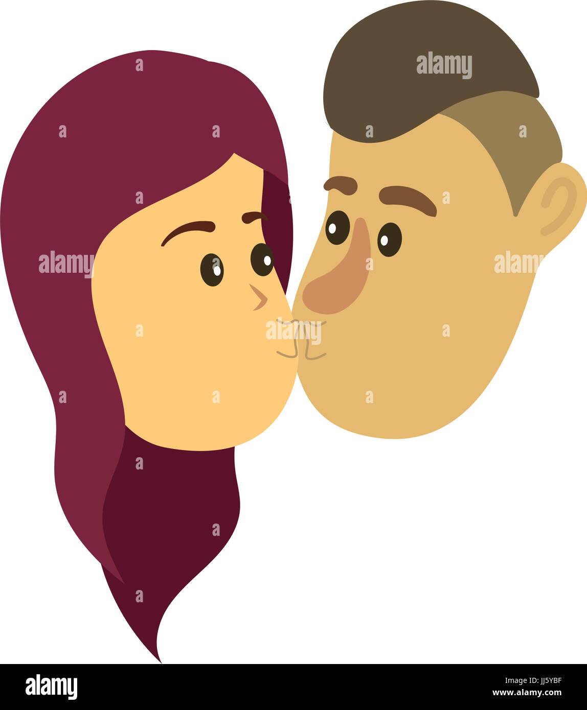 avatar couple face kissing with hairstyle design Stock Vector Image ...