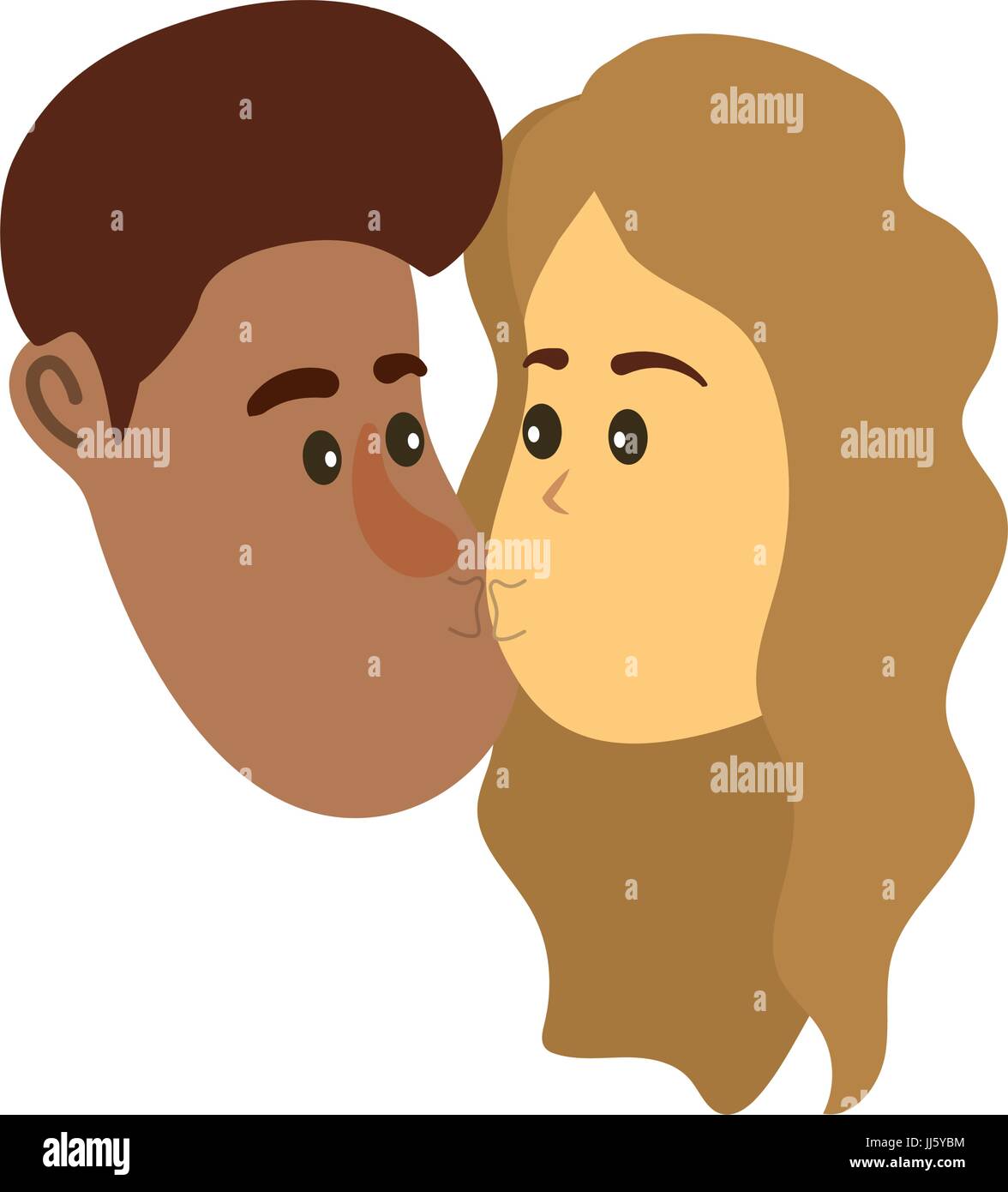 avatar couple face kissing with hairstyle design Stock Vector Image ...