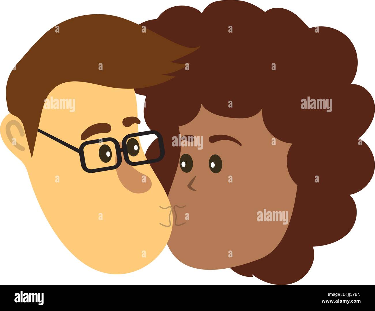 avatar couple face kissing with hairstyle design Stock Vector Image ...