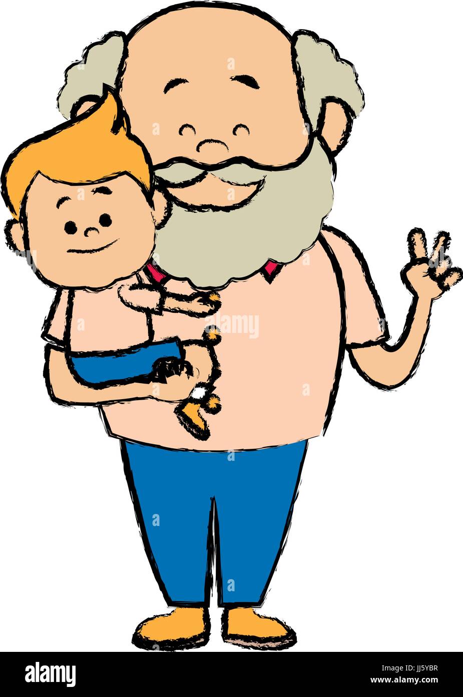 Grandfather And Grandson Clipart