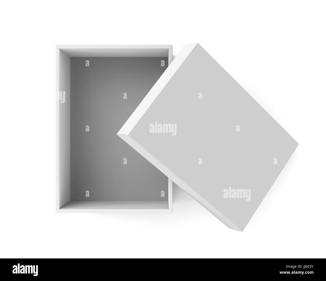 Blank paper box template, single box mockup with separate lid in the ...