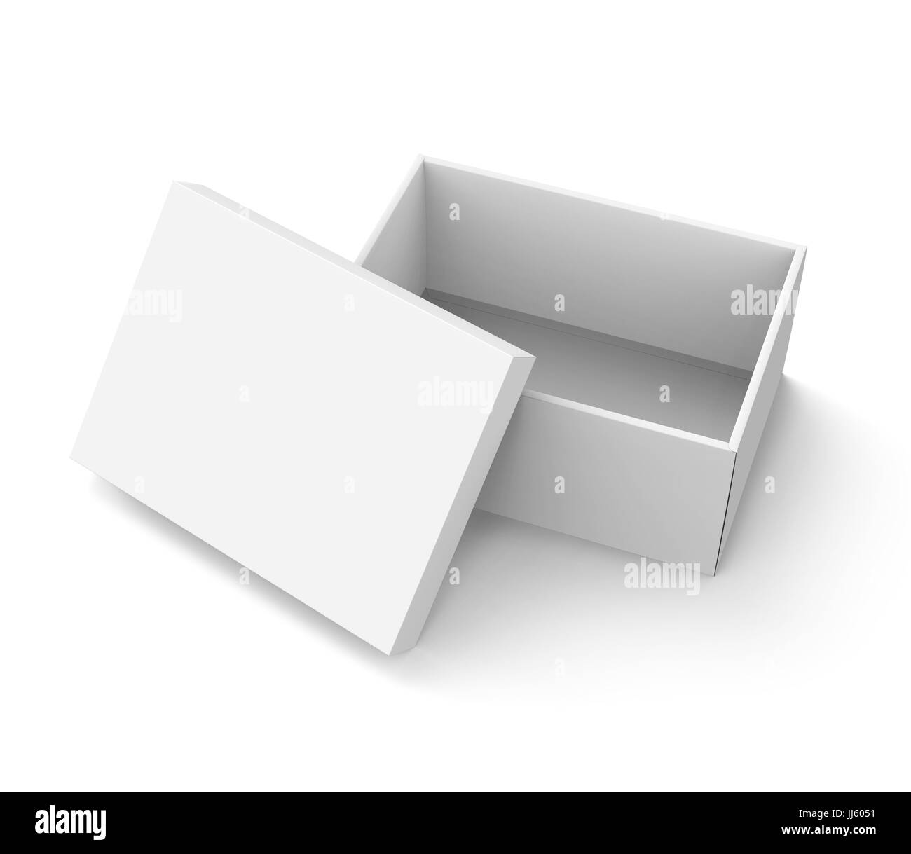 Blank paper box template, single box mockup with separate lid lean on ...