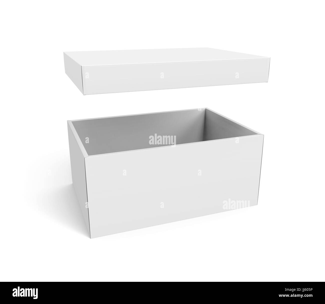 Blank paper box template, single box mockup with separate lid in the ...