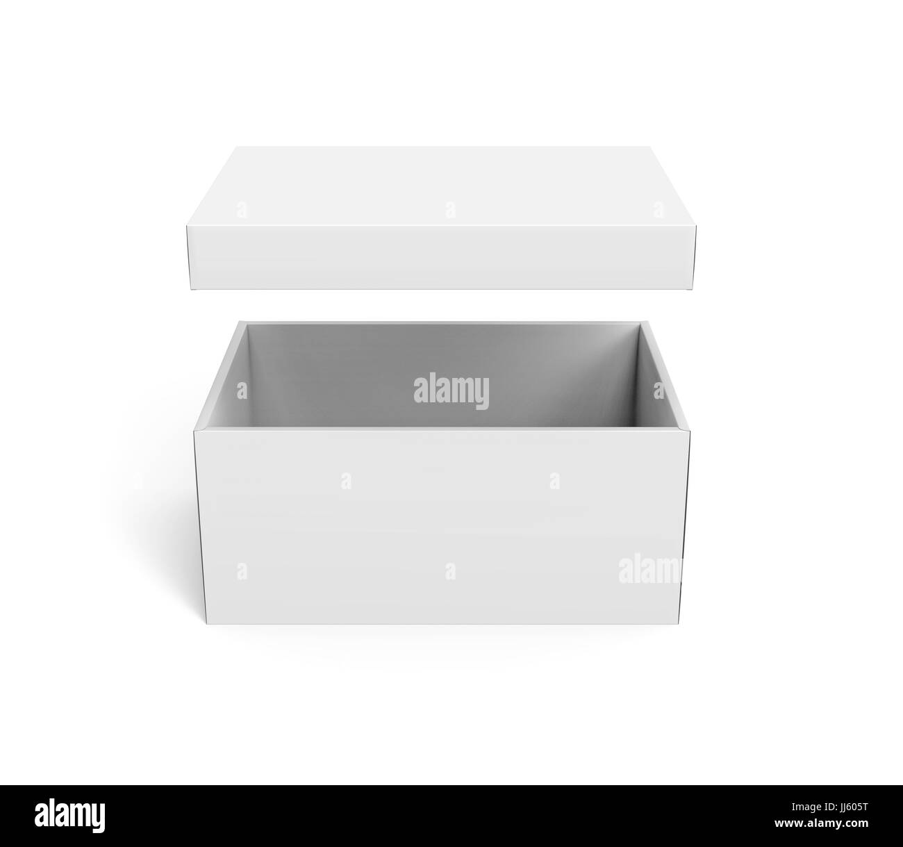Blank paper box template, single box mockup with separate lid in the ...