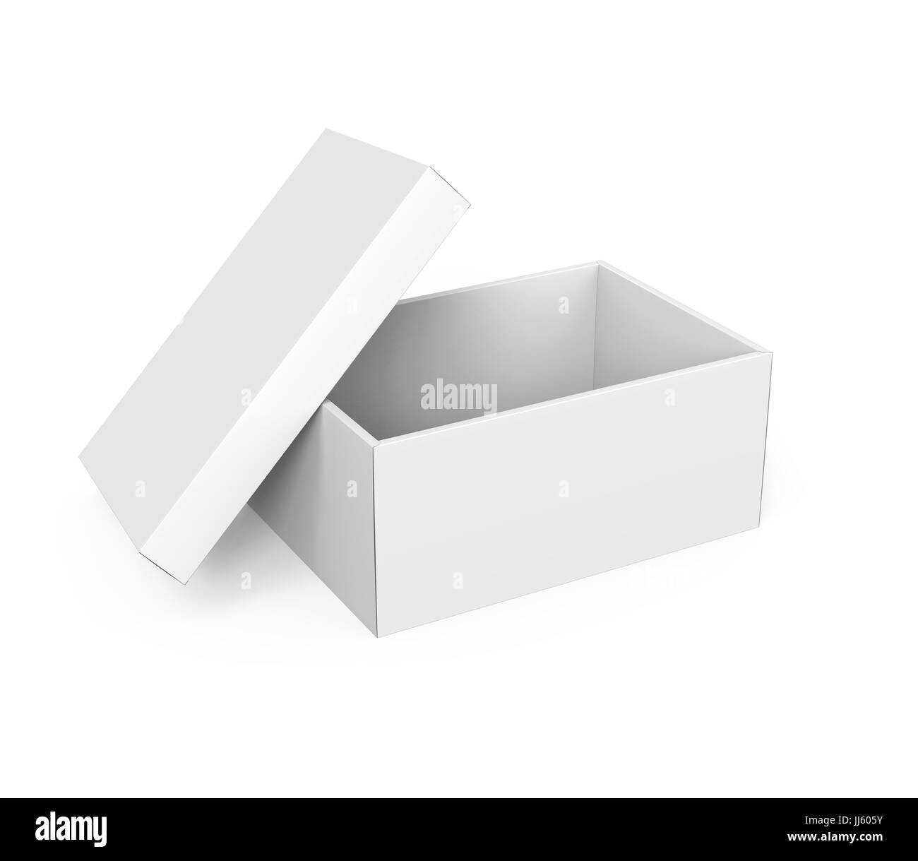 Blank paper box template, single box mockup with separate lid lean on ...