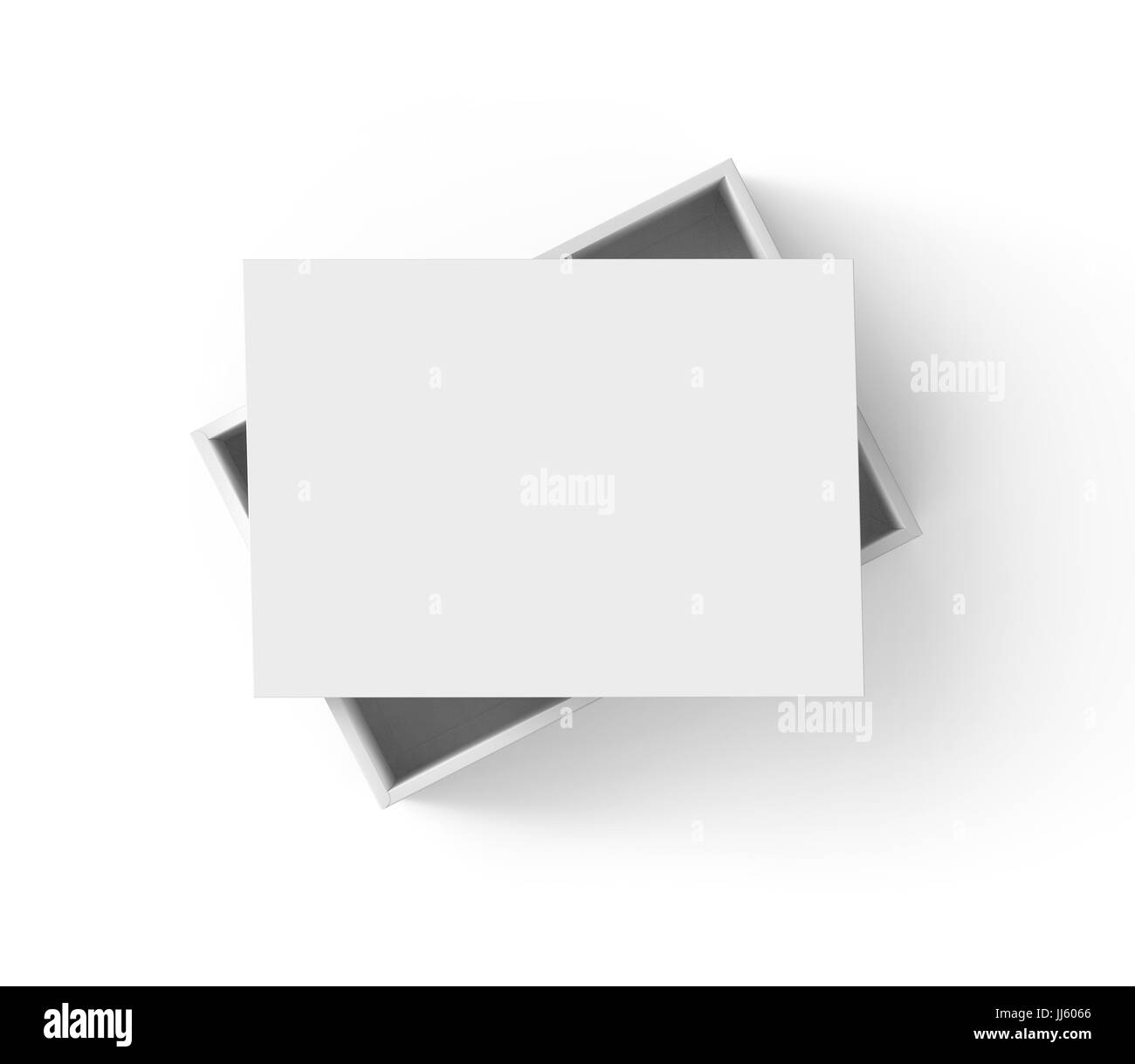 Blank paper box template, single box mockup with separate lid rotate ...