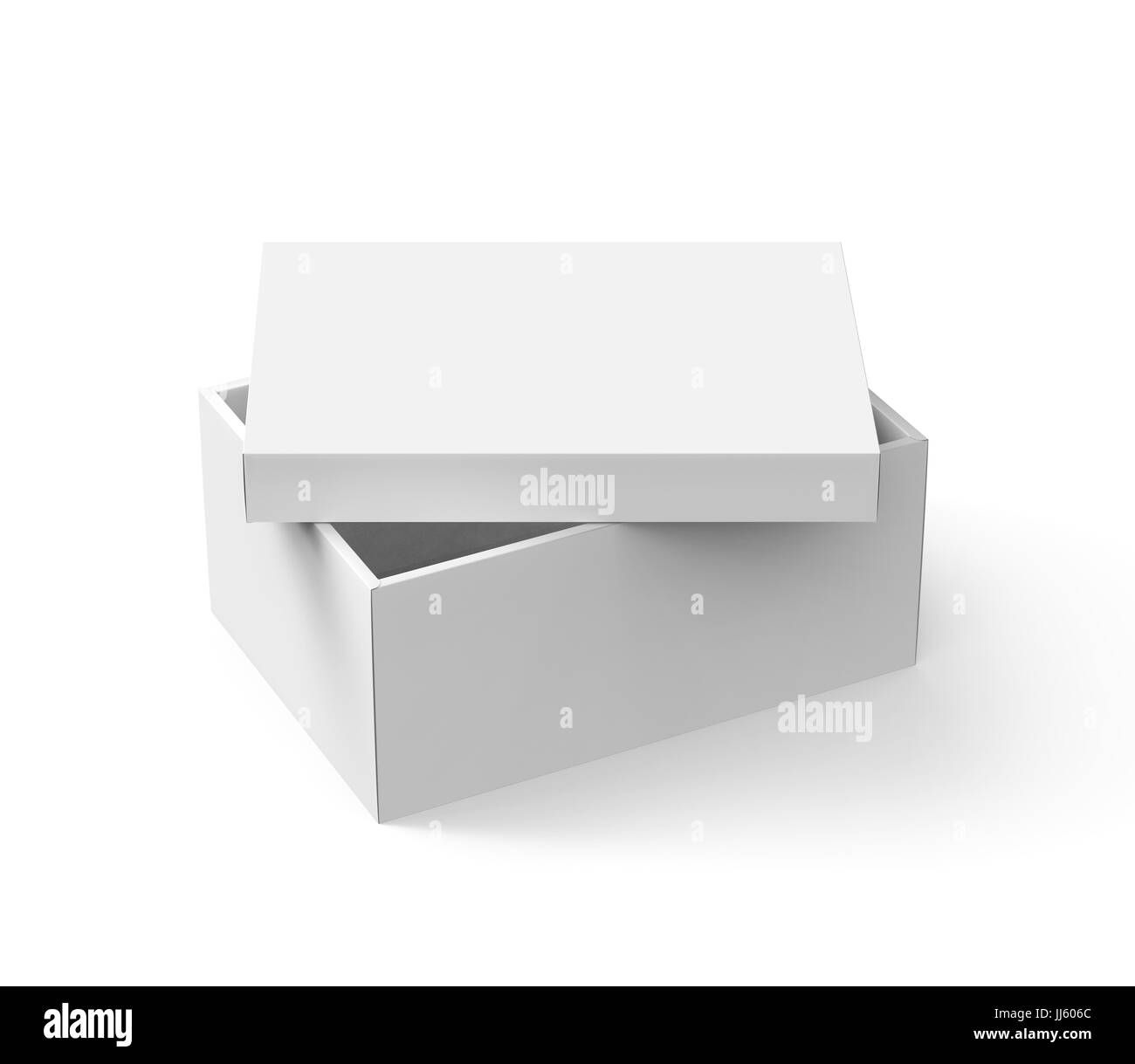 Blank paper box template, single box mockup with separate lid rotate ...