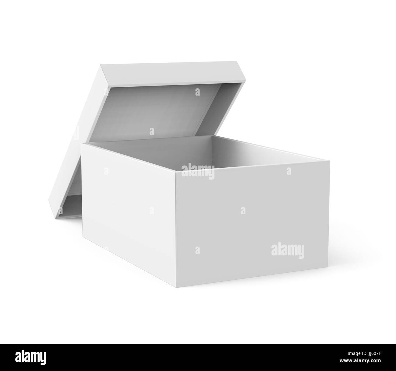 Blank paper box template, single box mockup with separate lid lean on ...