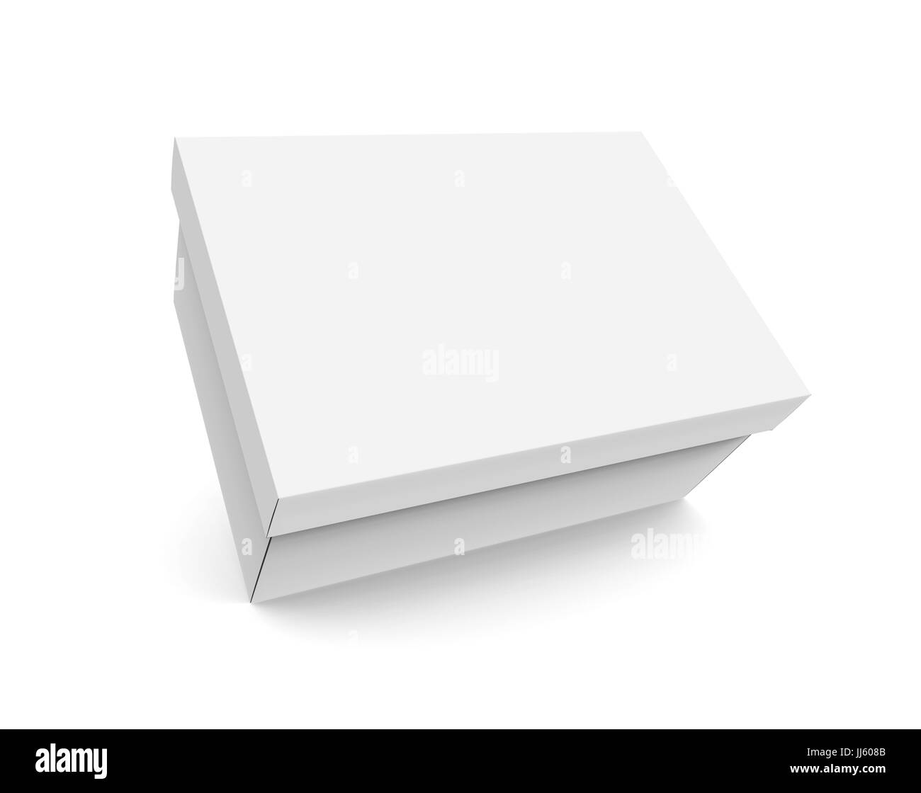 Blank paper box template, single floating box mockup with lid in 3d ...