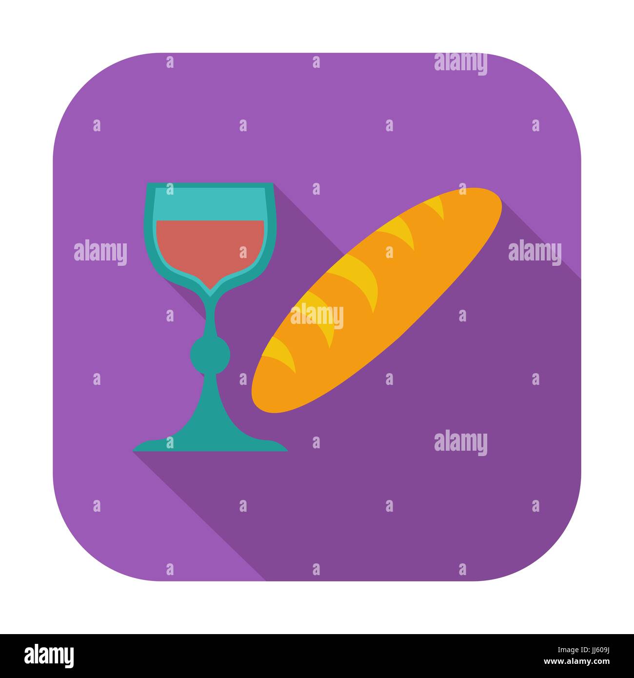 Bread and wine single icon. Vector illustration Stock Vector Image ...
