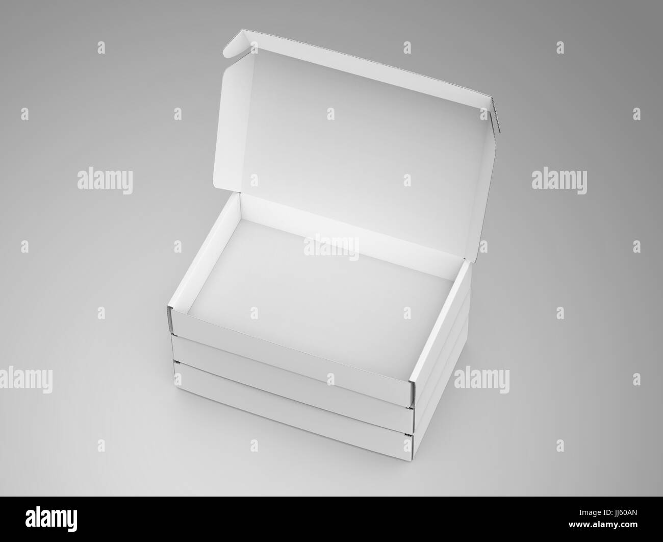 Blank tuck top box template, stack of paper boxes mockup isolated on ...