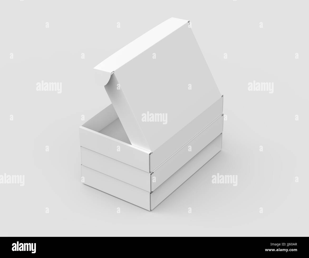 Blank tuck top box template, stack of paper boxes mockup isolated on ...