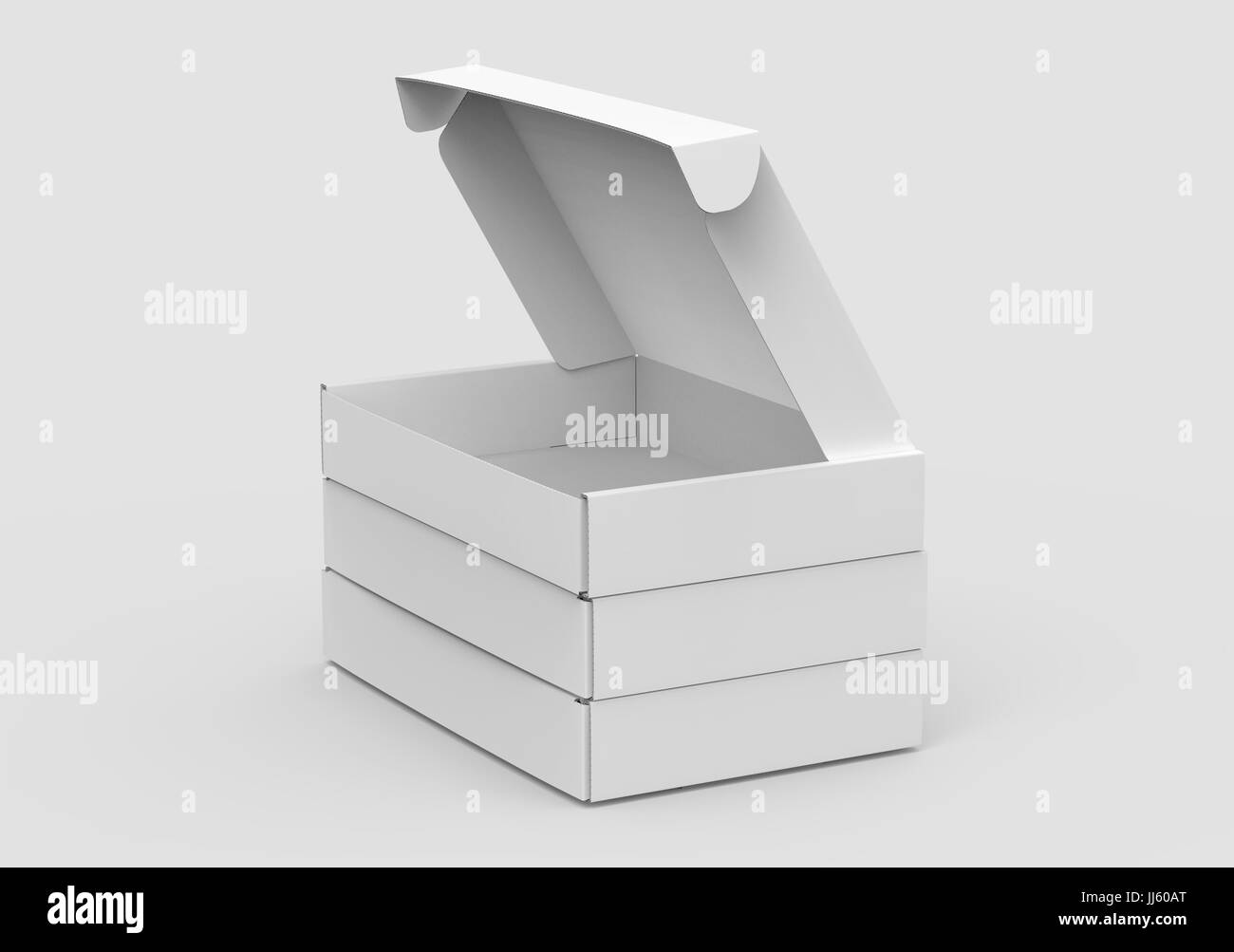 Blank tuck top box template, stack of paper boxes mockup isolated on ...