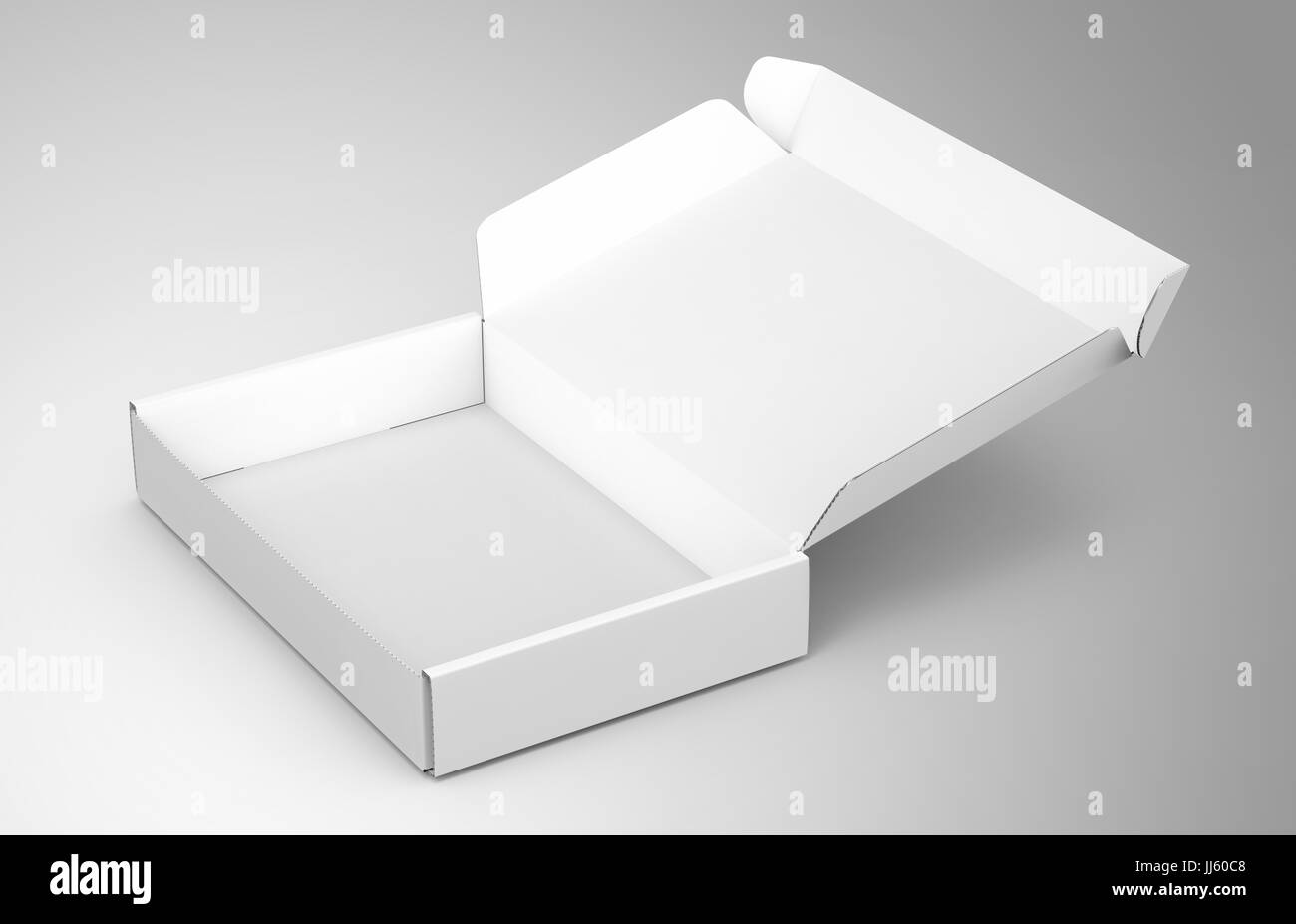 Blank tuck top box template, single open paper box mockup isolated on ...