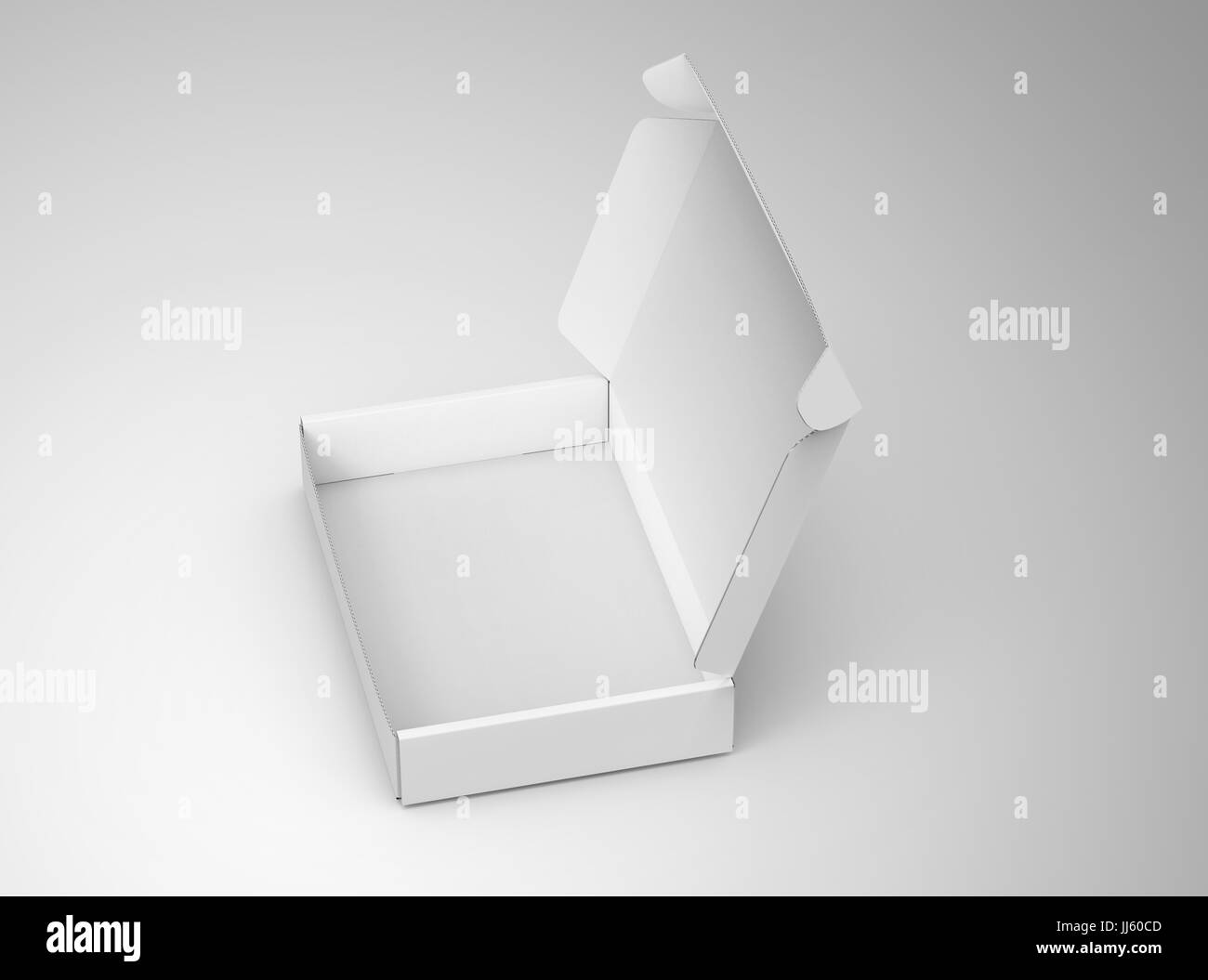 Blank tuck top box template, single open paper box mockup isolated on ...