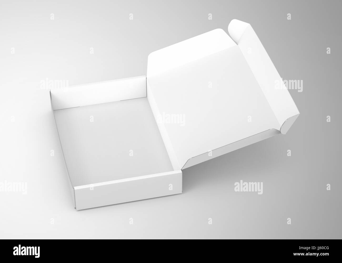 Blank tuck top box template, single open paper box mockup isolated on ...