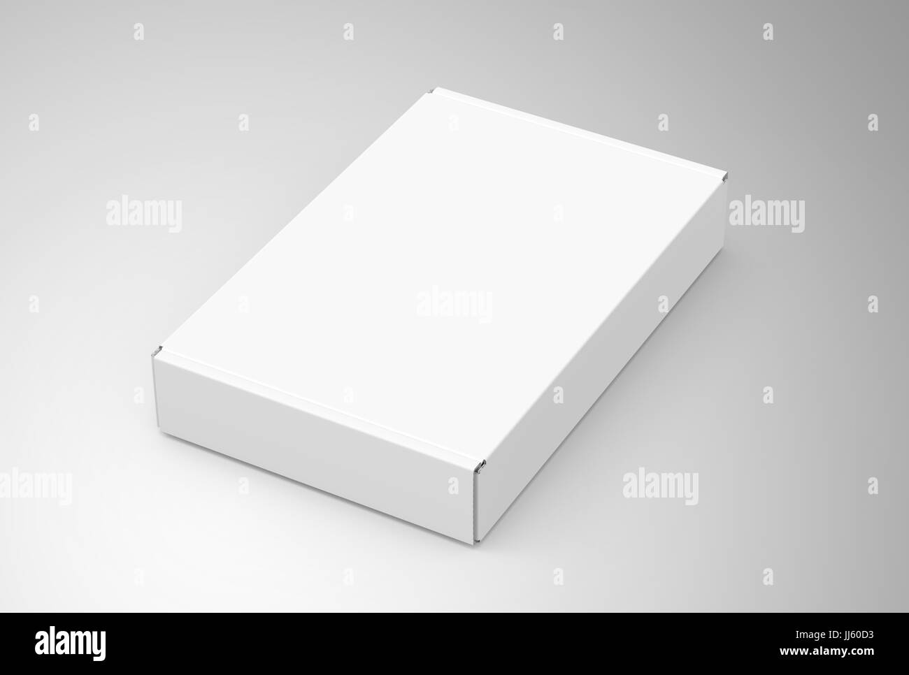 Blank tuck top box template, closed paper box mockup isolated on light ...