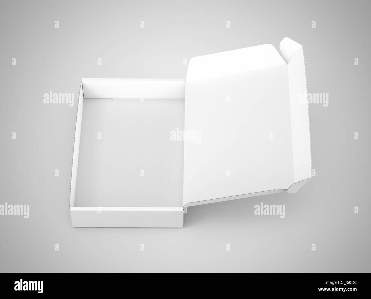 Blank tuck top box template, single open paper box mockup isolated on ...